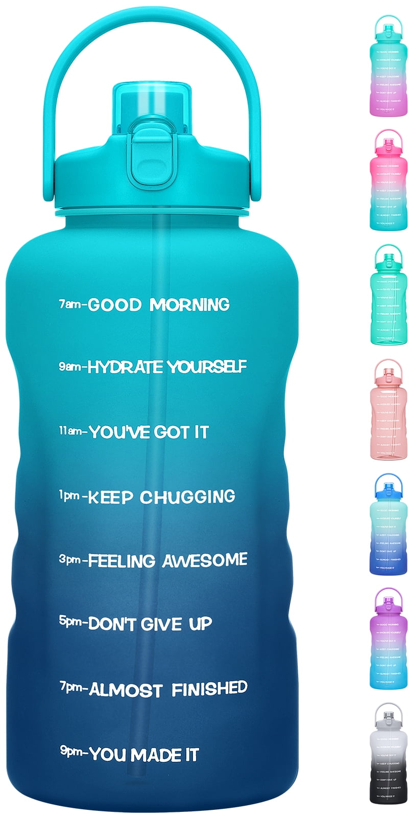 HydroPal Motivational Water Bottle 128oz with Time Marker BPA Free ...