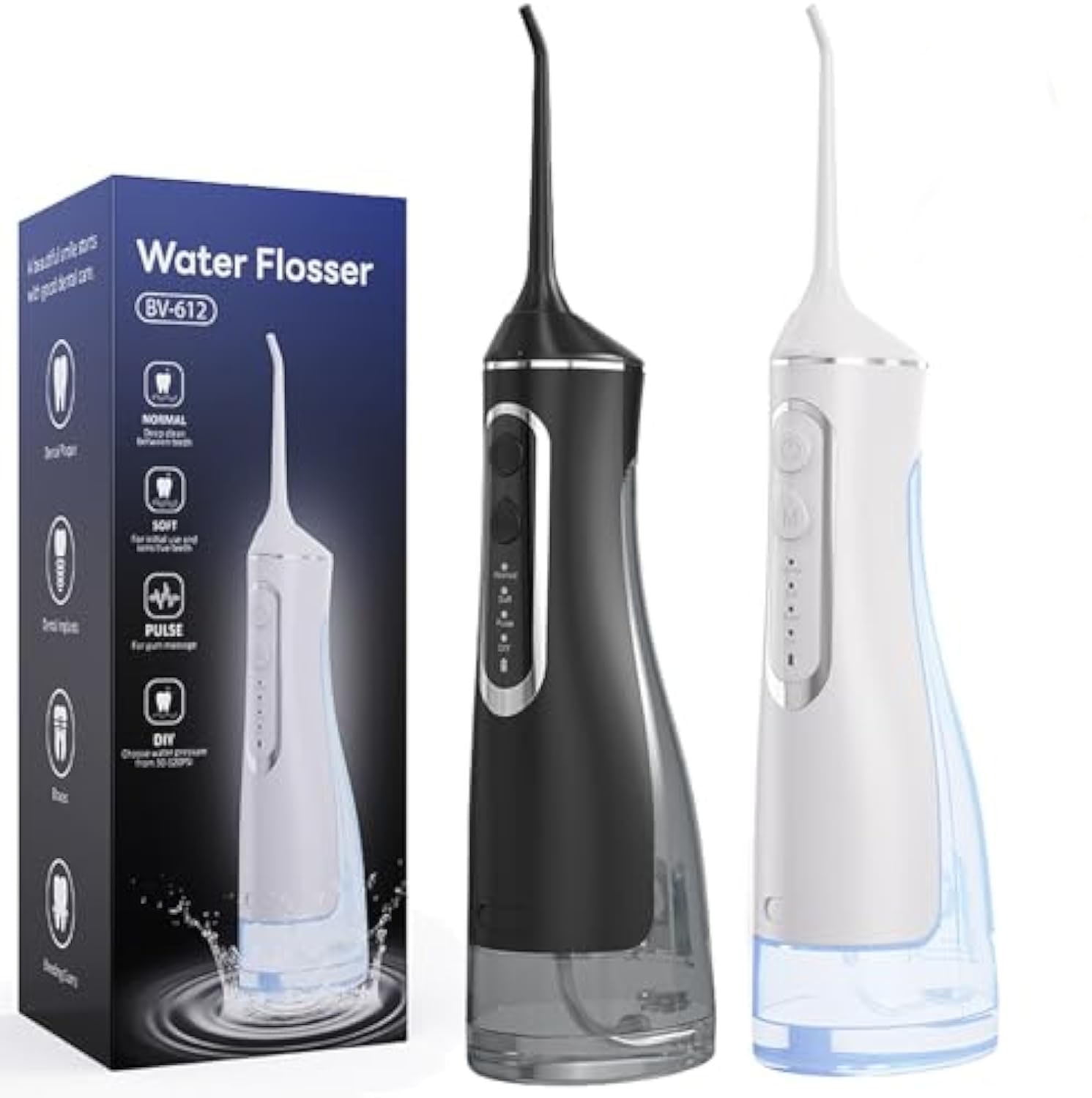 HydroPulse Pro – Portable Water Flosser with 4 Modes & 8 Tips, Hydro ...