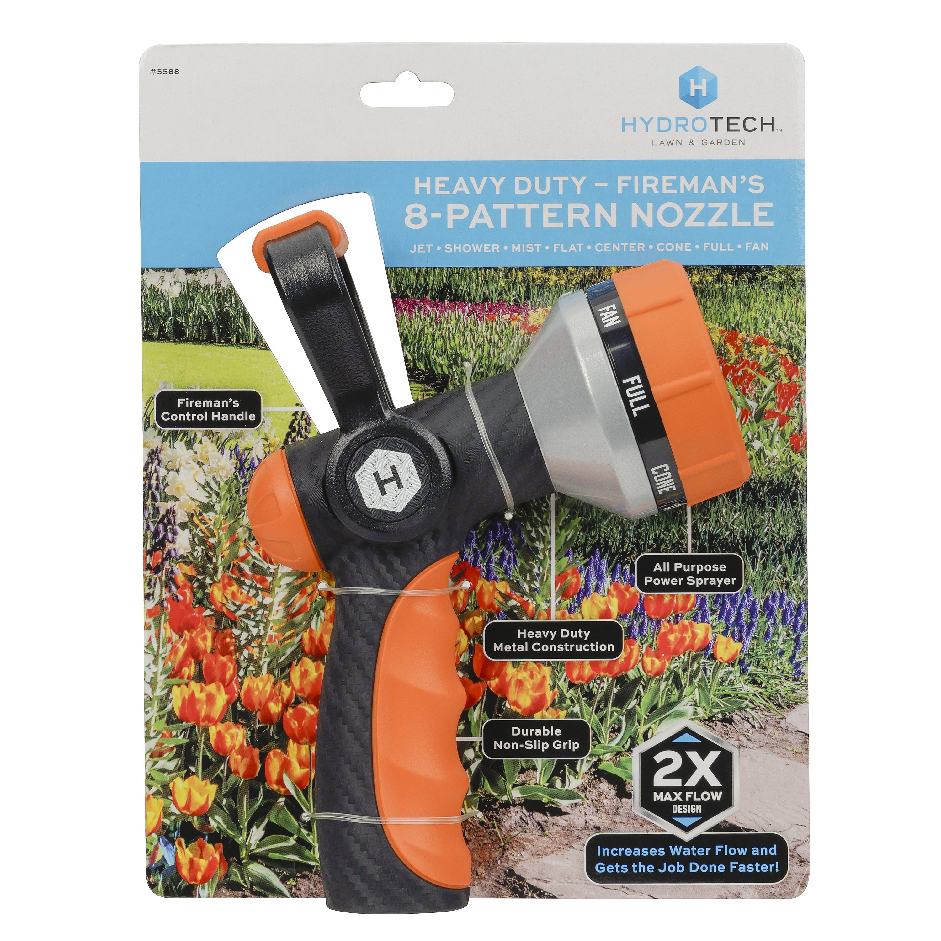 HydroTech Heavy Duty Fireman's 8 Pattern Nozzle - Walmart.com