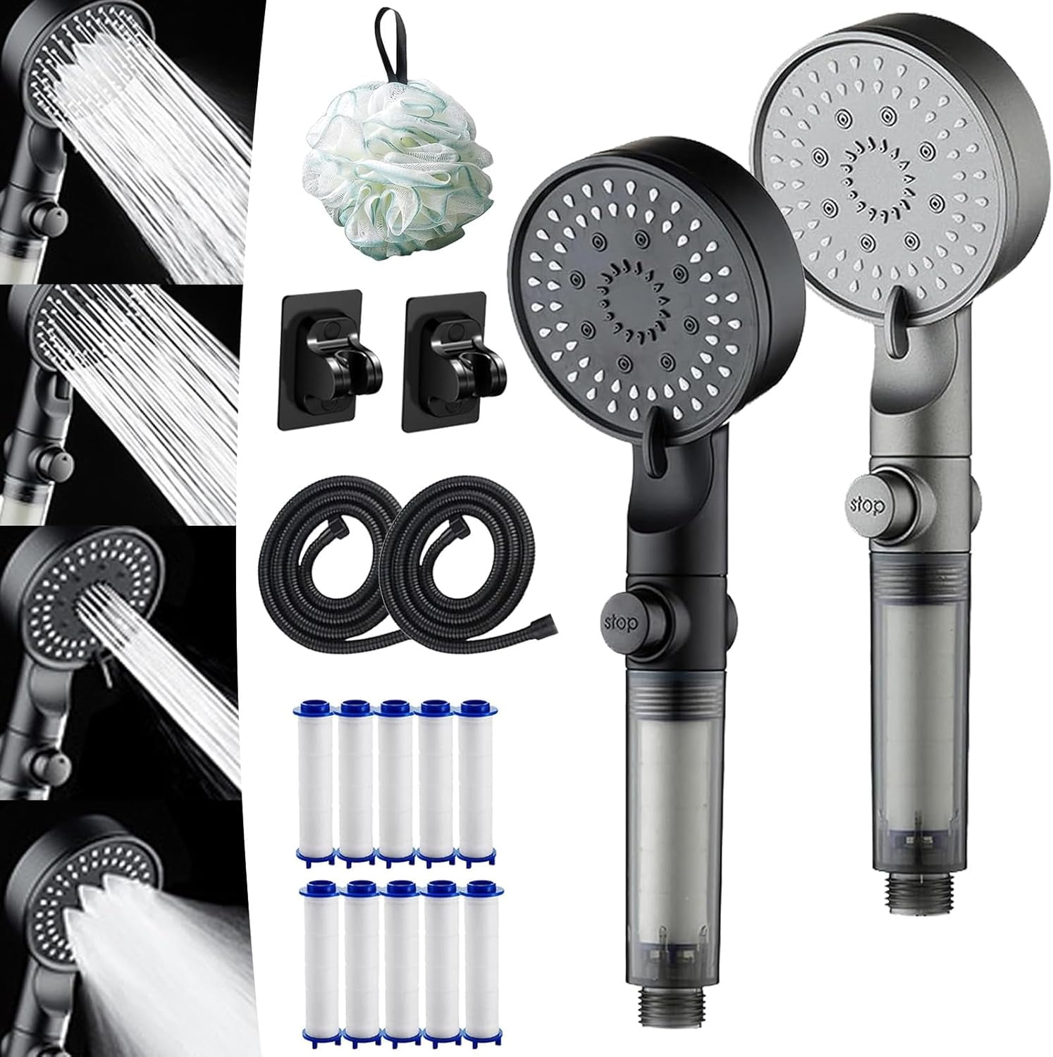 Hydroboost High Pressure 5-Mode Filtered Shower Head, Hydroboost High ...
