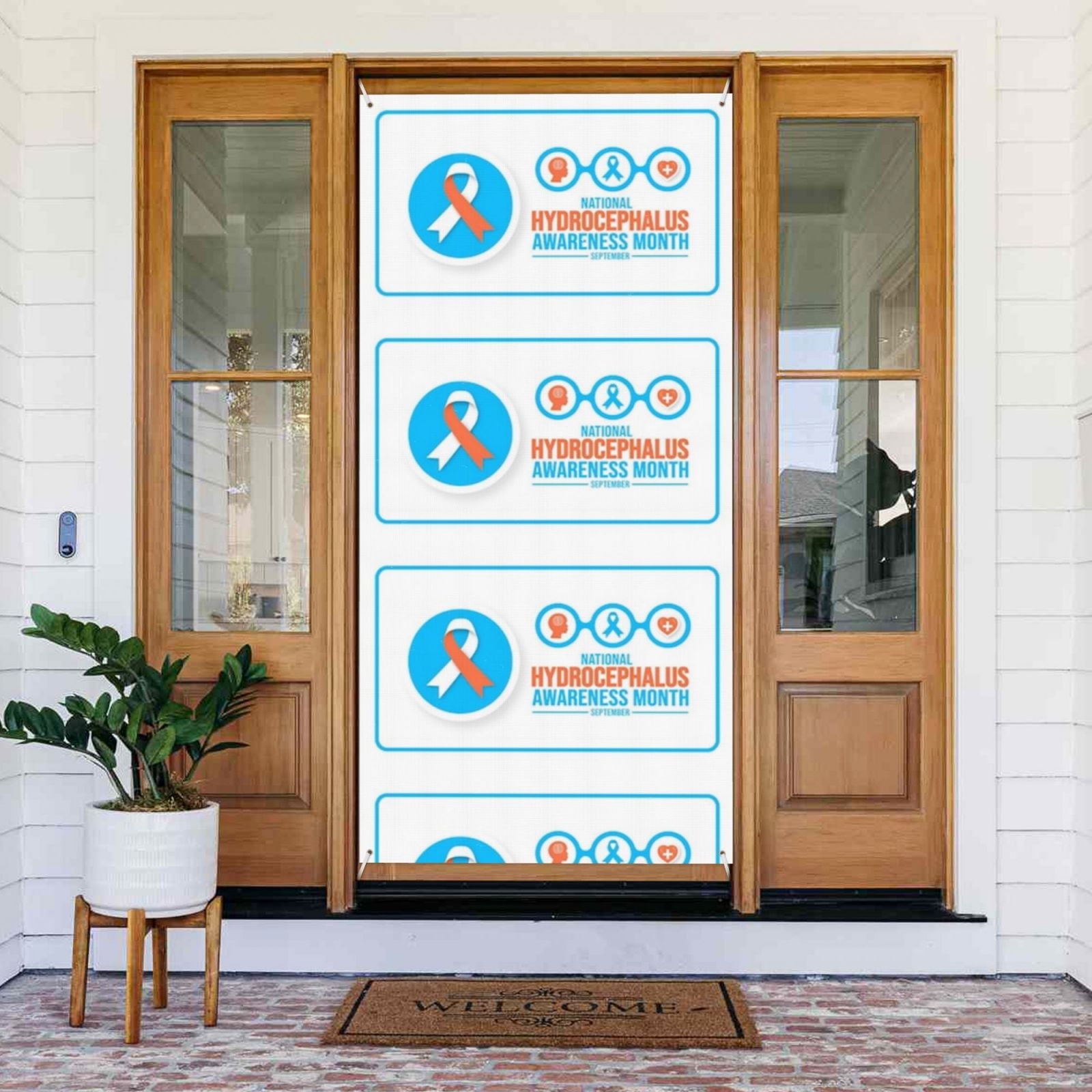 Hydrocephalus Awareness Month Blue Ribbon Door Cover Decoration ...