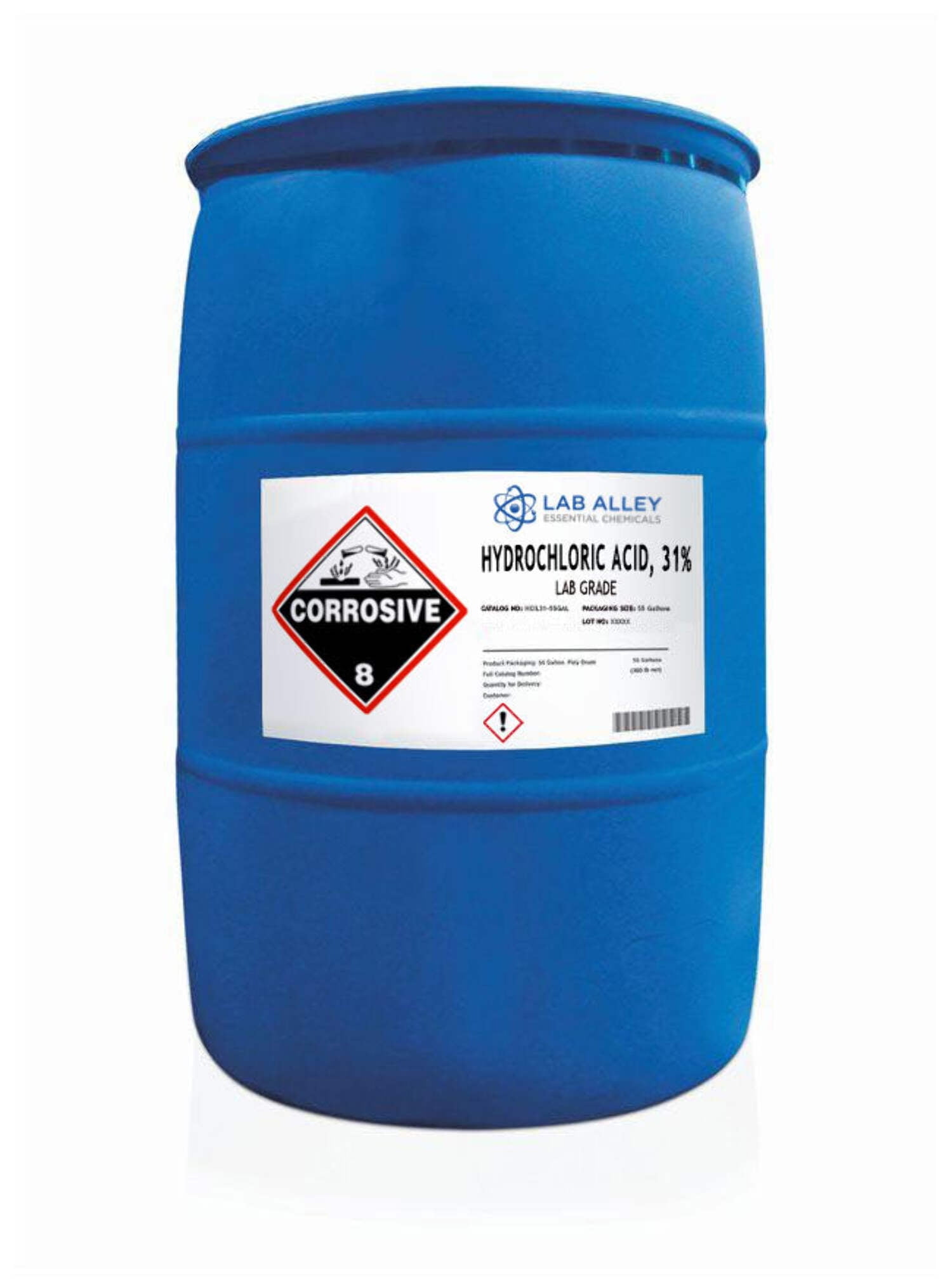 Hydrochloric Acid 31%, Lab Grade 55GAL - Walmart.com