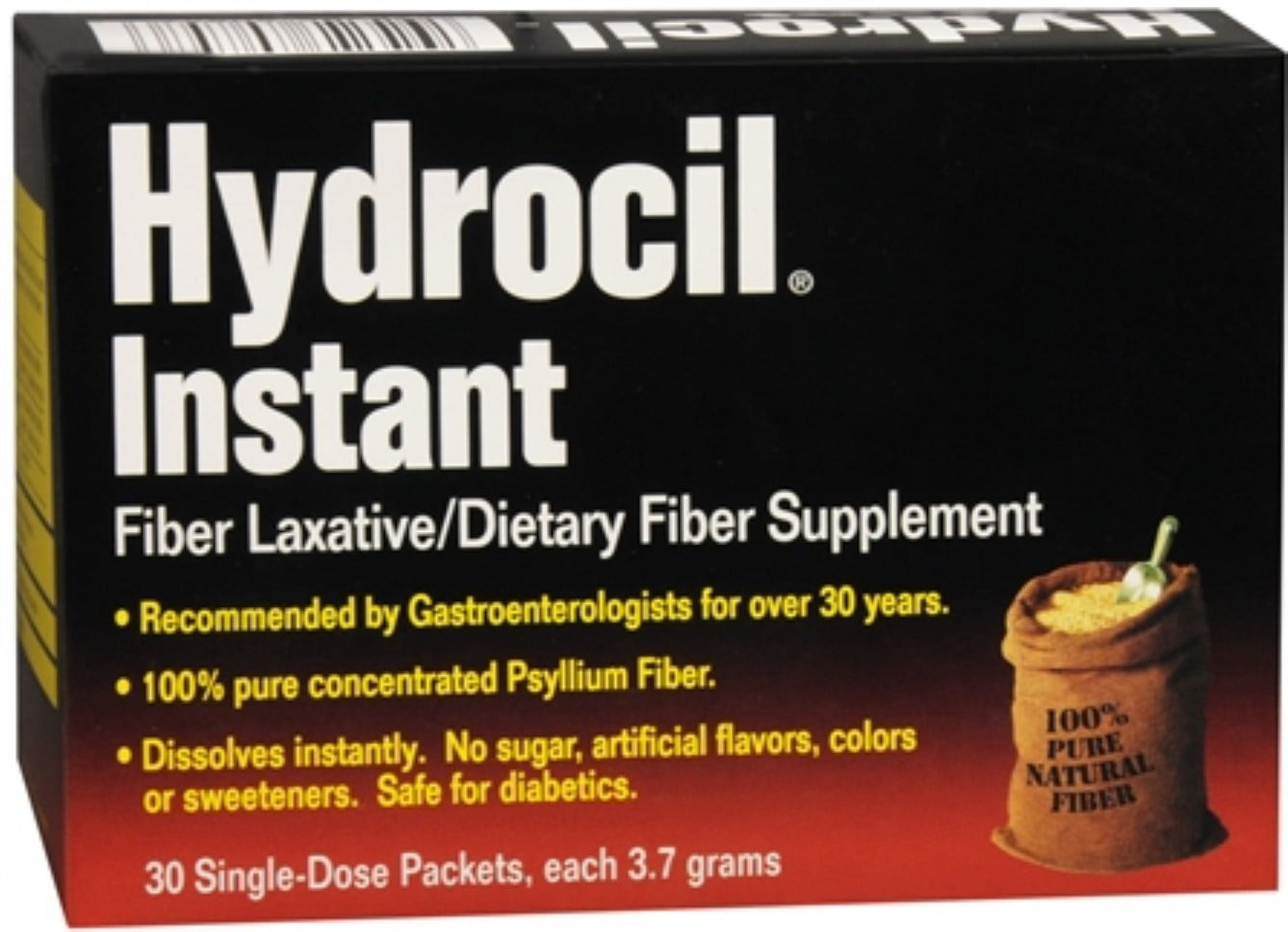 Hydrocil Instant Fiber Laxative Packets 30 Each (Pack of 2) - Walmart.com