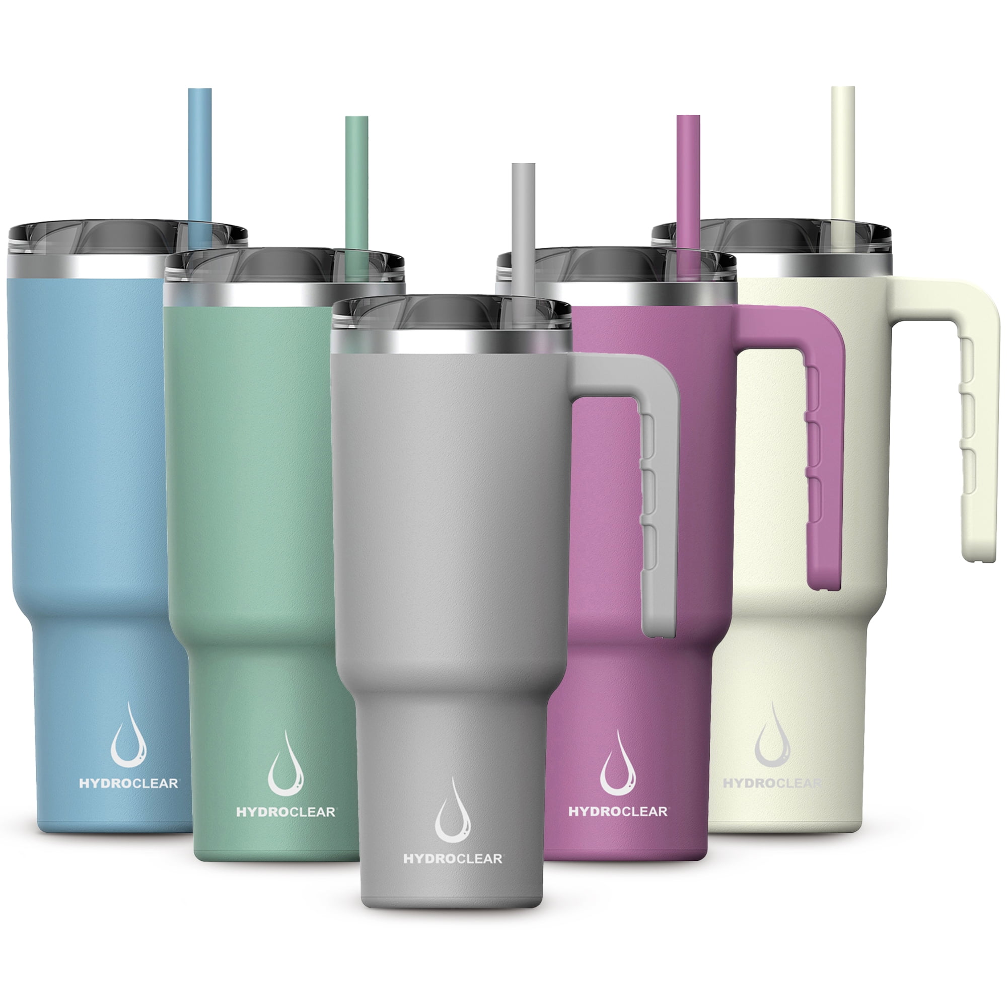 Hydroclear Stainless Steel 40 oz Tumbler with Handle (Gray) - Walmart.com