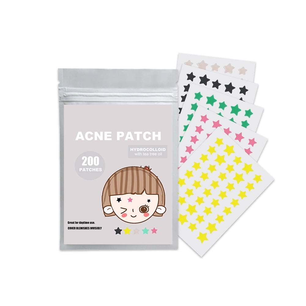 Hydrocolloid Acne Patch (200 Count), Star Shape Colors Pimple Patches ...