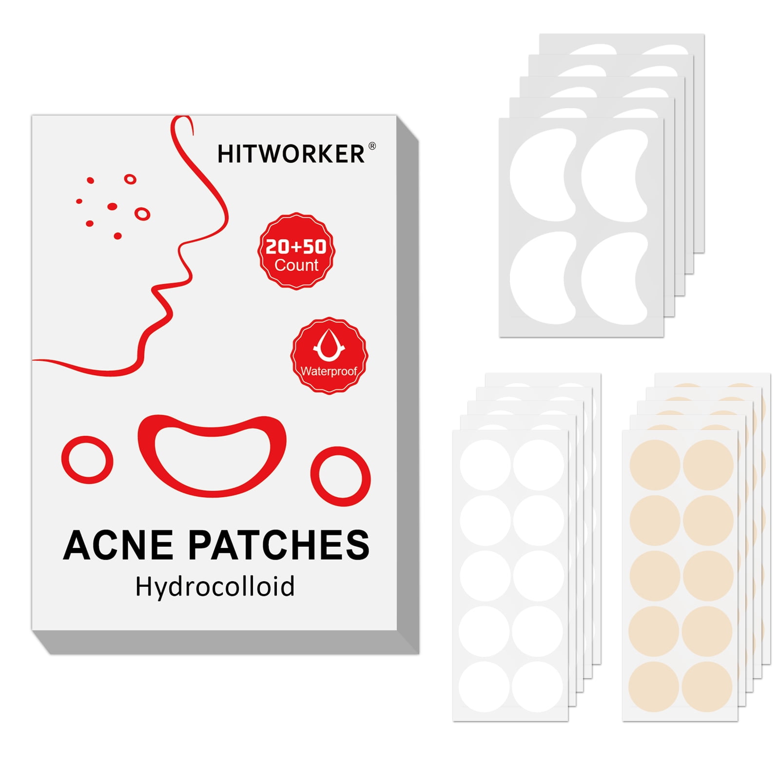 Hydrocolloid Acne Patches: 120 Count, Water-Resistant, Ultra-Thin ...