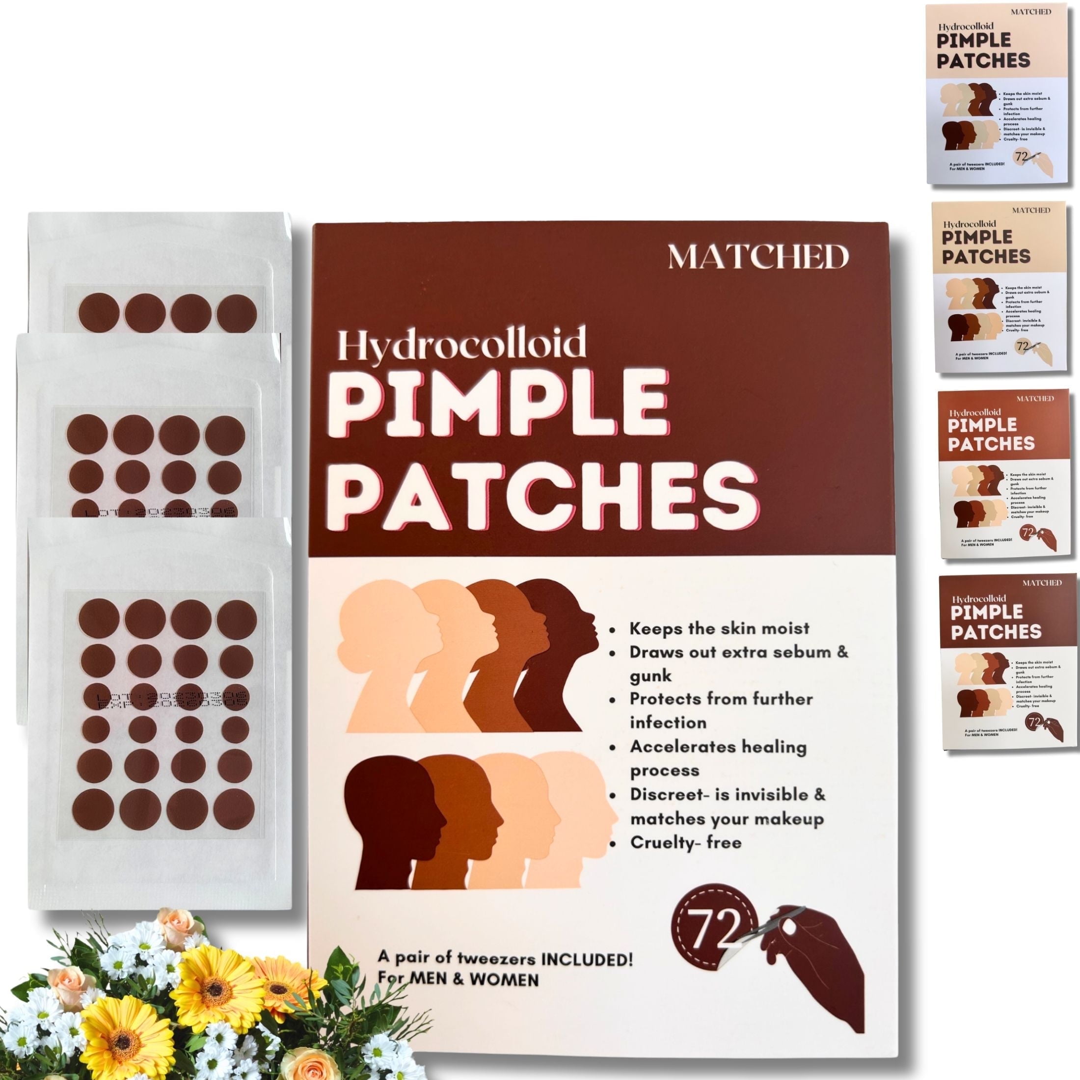Hydrocolloid Pimple Patches, Invisible Acne Patches for Face, Skin tone ...