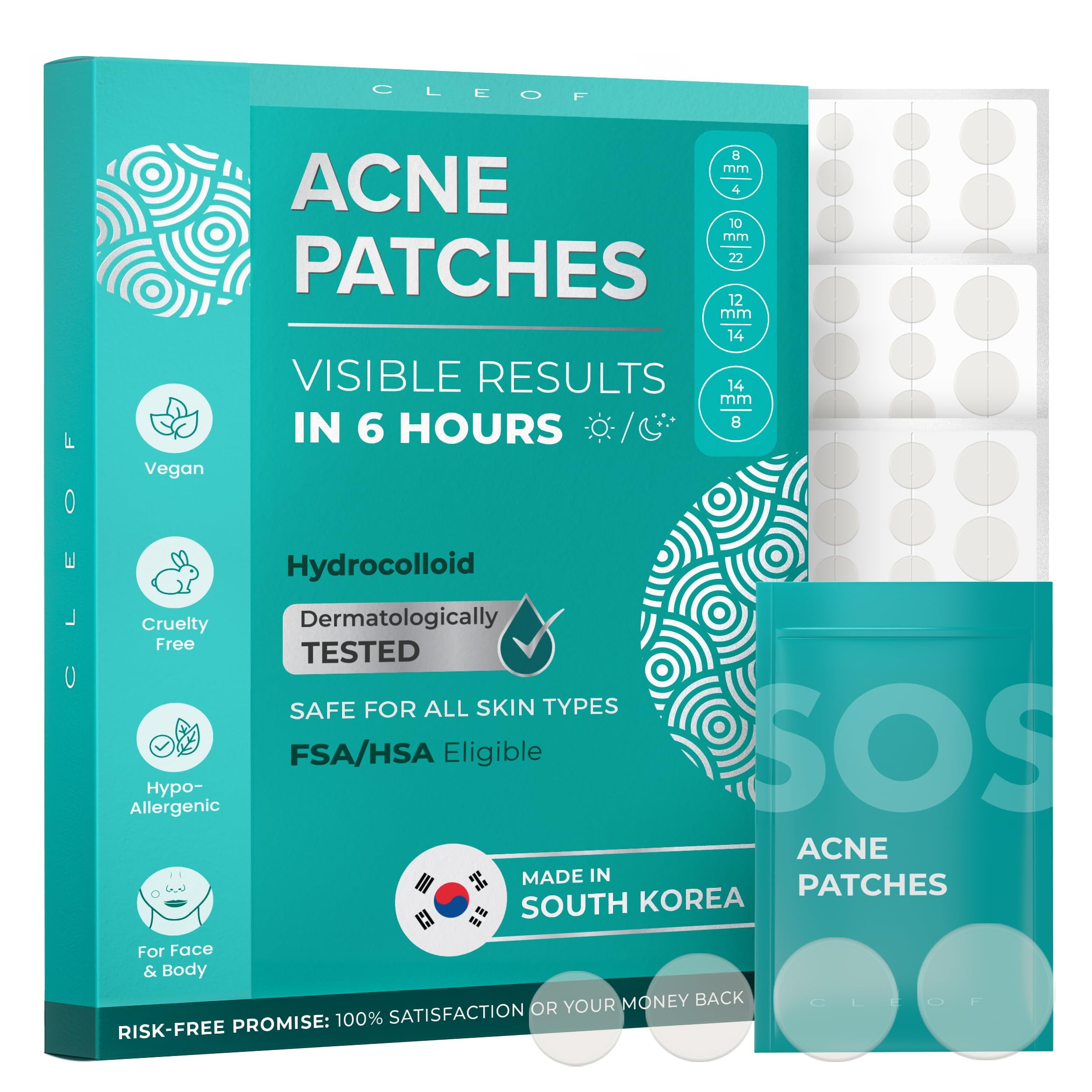 Hydrocolloid Pimple Patches (Made IFF17 in Korea) FSA/HSA Vegan ...