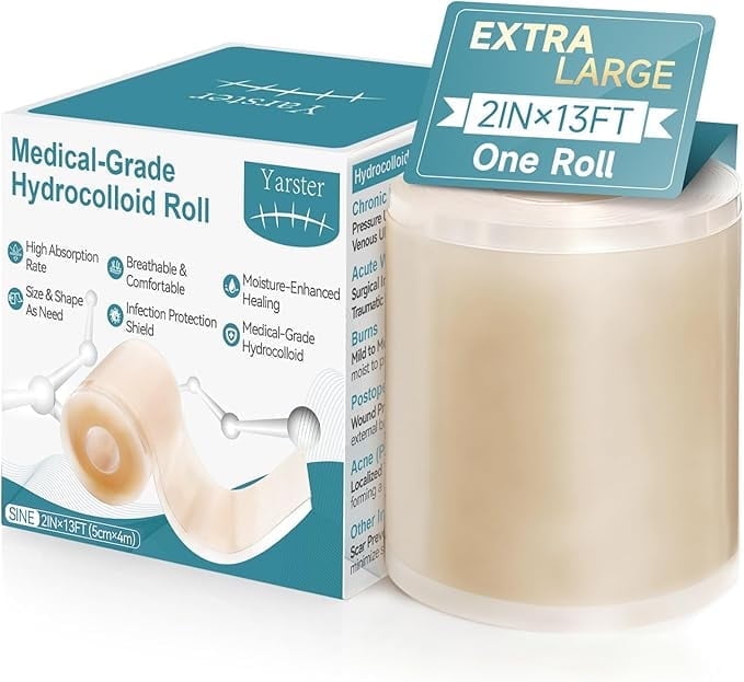 Hydrocolloid Roll for Wound Care, Extra Large Self-Adhesive ...