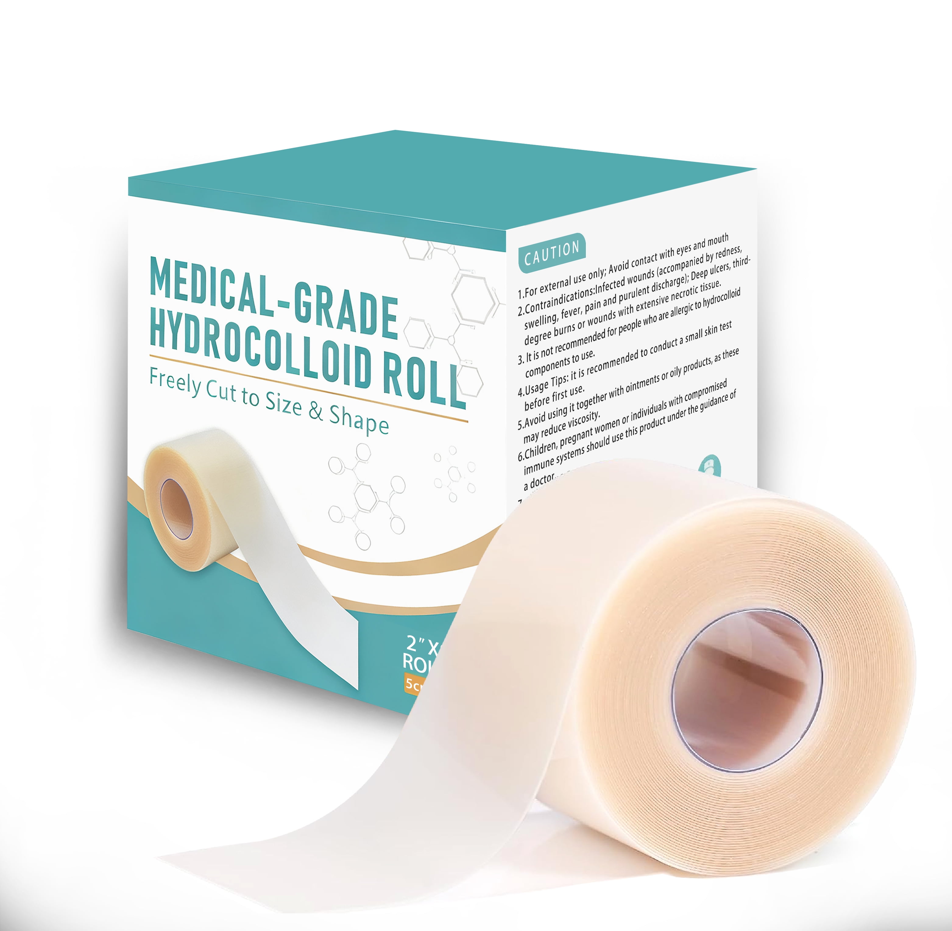 Hydrocolloid Roll for Wound Care, Hydrocolloid Patch Bandages with Self ...