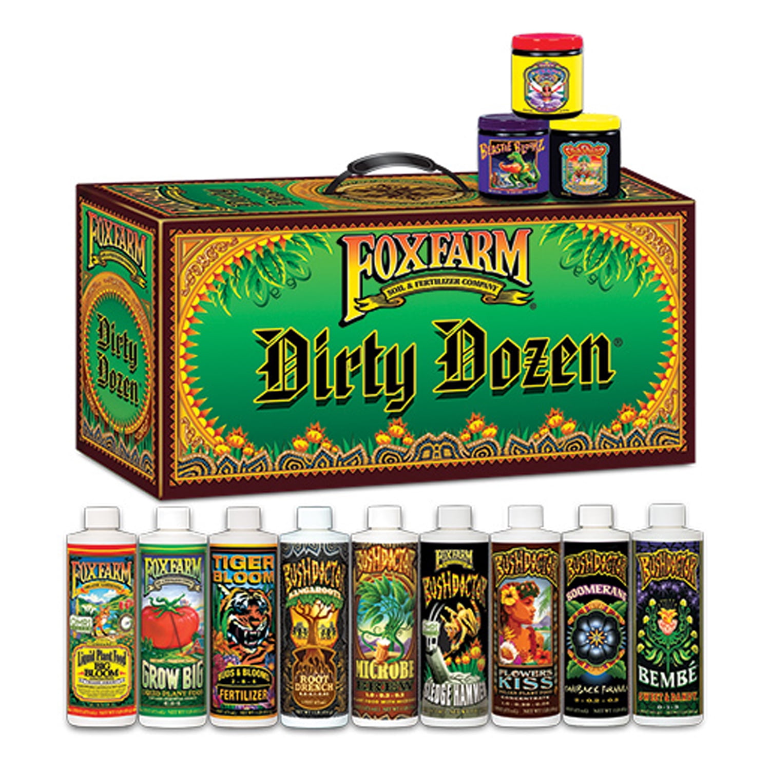Hydrofarm Fox Farm Dirty Dozen Liquid Nutrient for Soil Grow, Rooting ...