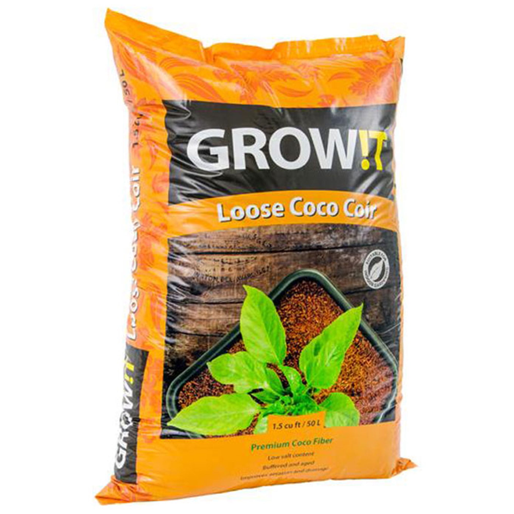 Hydrofarm GROW!T Coco Coconut Coir Fiber Garden Loose Growing Medium, 1 ...