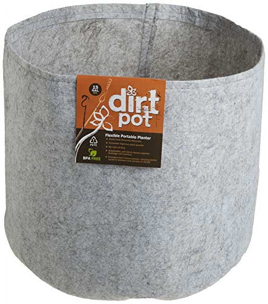 Hydrofarm HGDB15NH Dirt Pot .. Flexible Portable, Grey, 15 .. Gallon ...