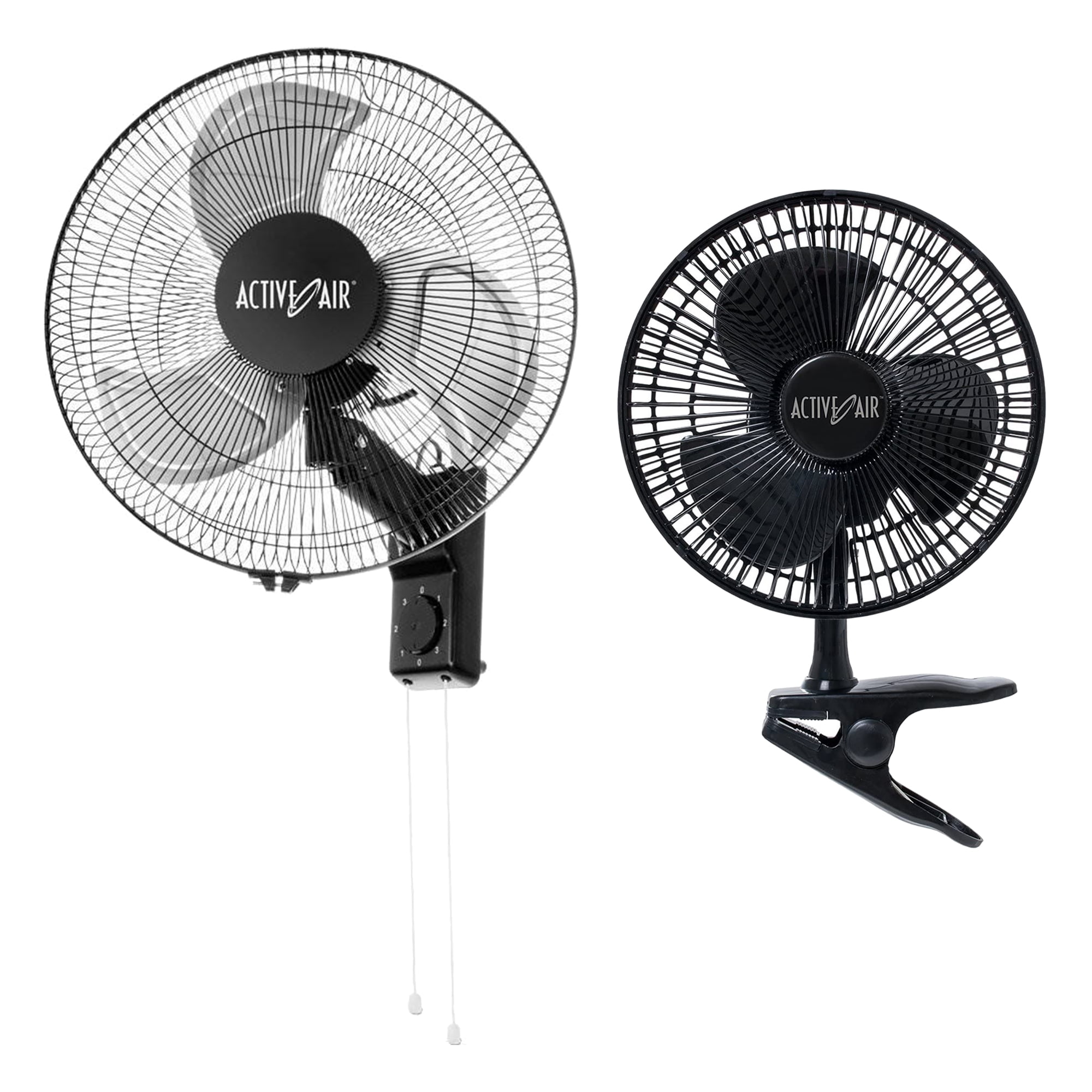 Hydrofarm Oscillating Tilt Fan & Active Air Clip-On Brushless Motor Fan ...