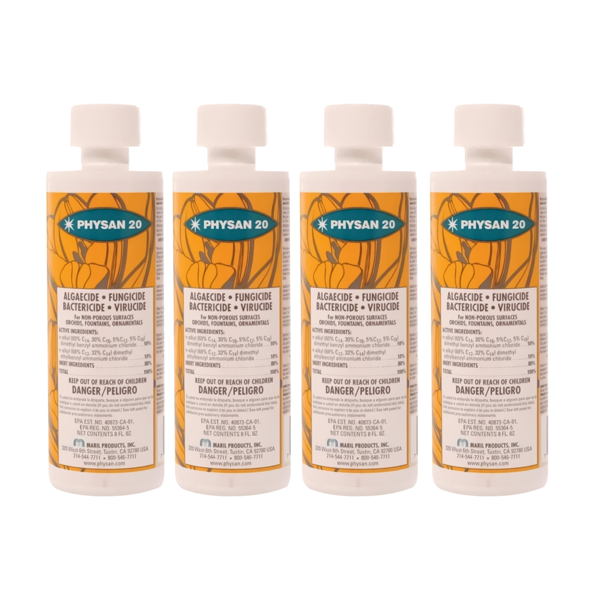 Hydrofarm Physan 20 Disinfectant Fungicide Virucide Algaecide, 16oz, 4 ...