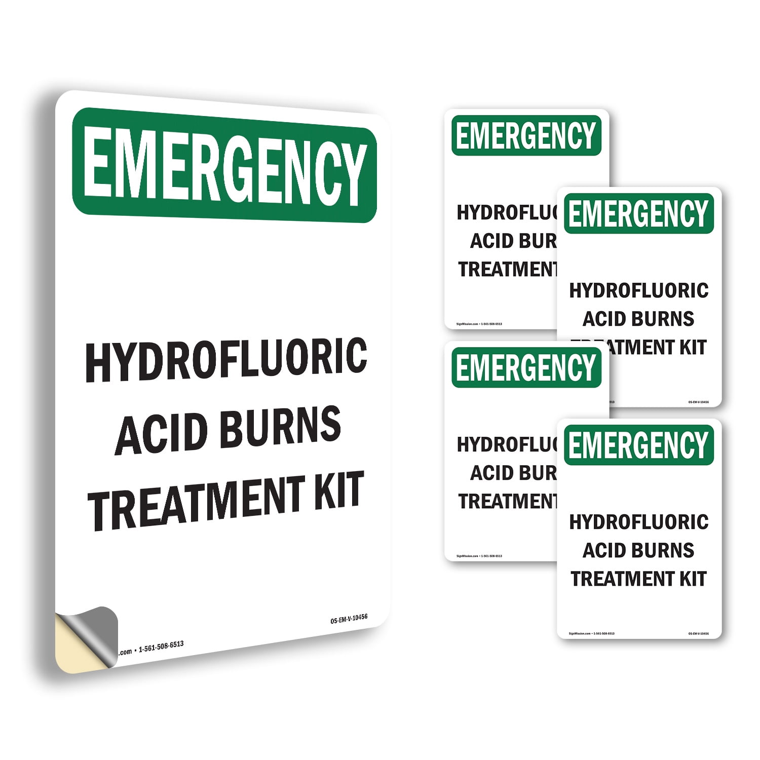 Hydrofluoric Acid Burns Treatment Kit OSHA Emergency Vinyl Decal Label ...