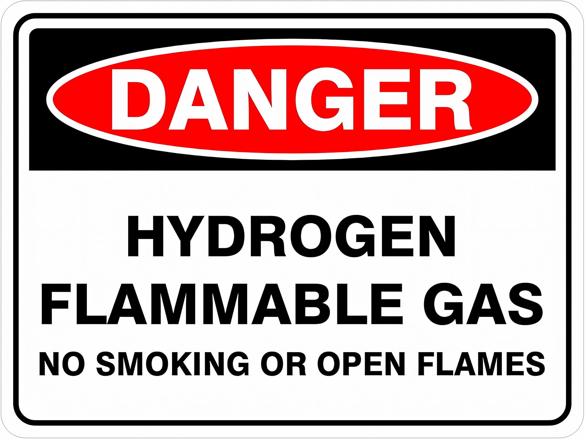 Hydrogen Flammable Gas No Smoking Or Open Flames Sign - 8"x12" Metal ...