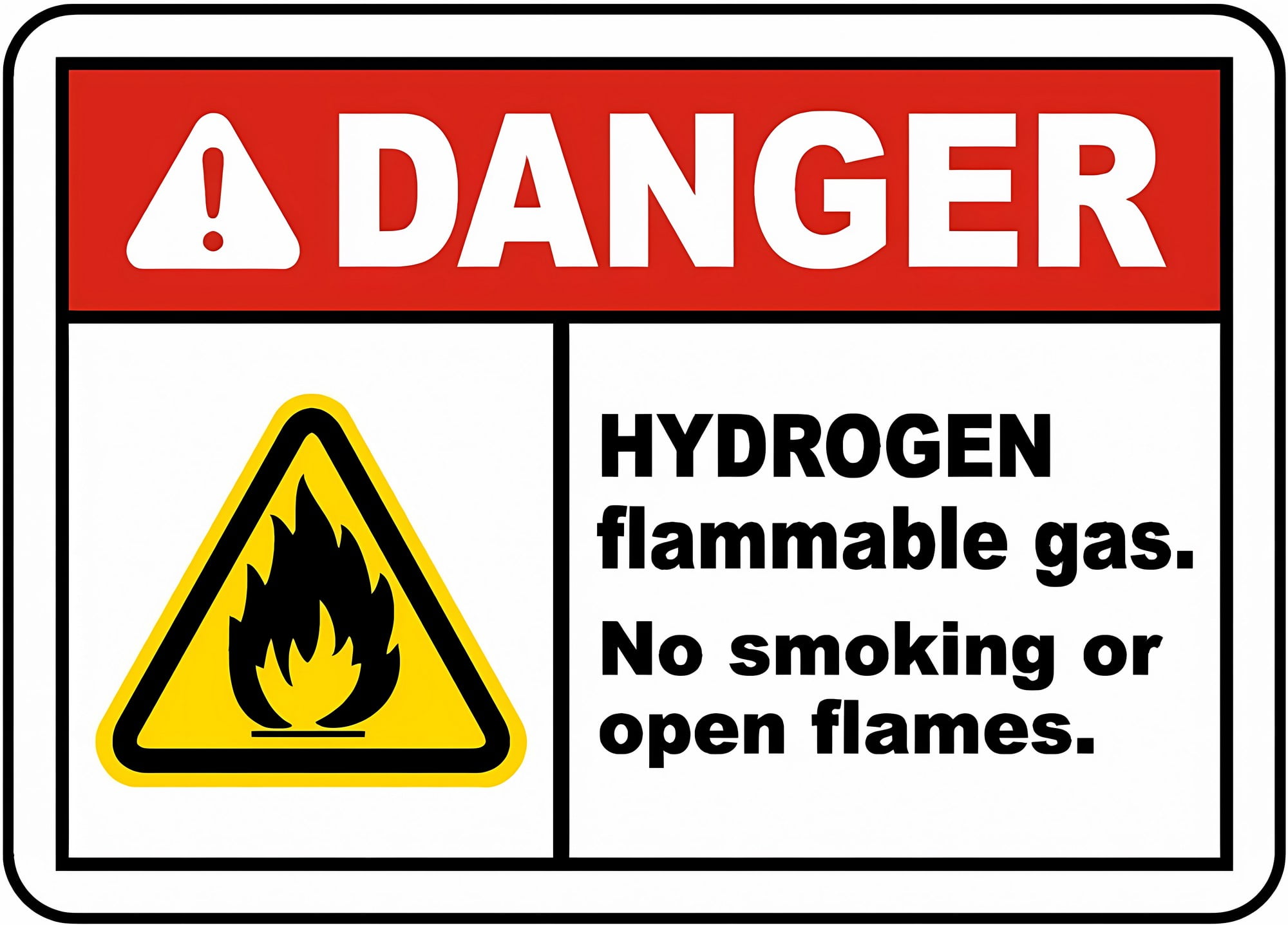 Hydrogen Flammable Gas Safety Warning Sign 8"x12" - Caution Tin - For ...