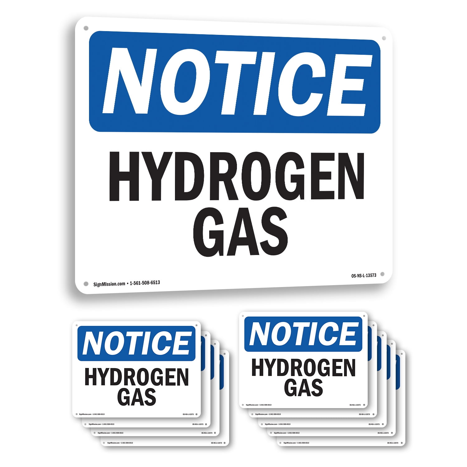 Hydrogen Gas OSHA Notice Aluminum Sign 10 Inch x 7 Inch - 10 Pack ...