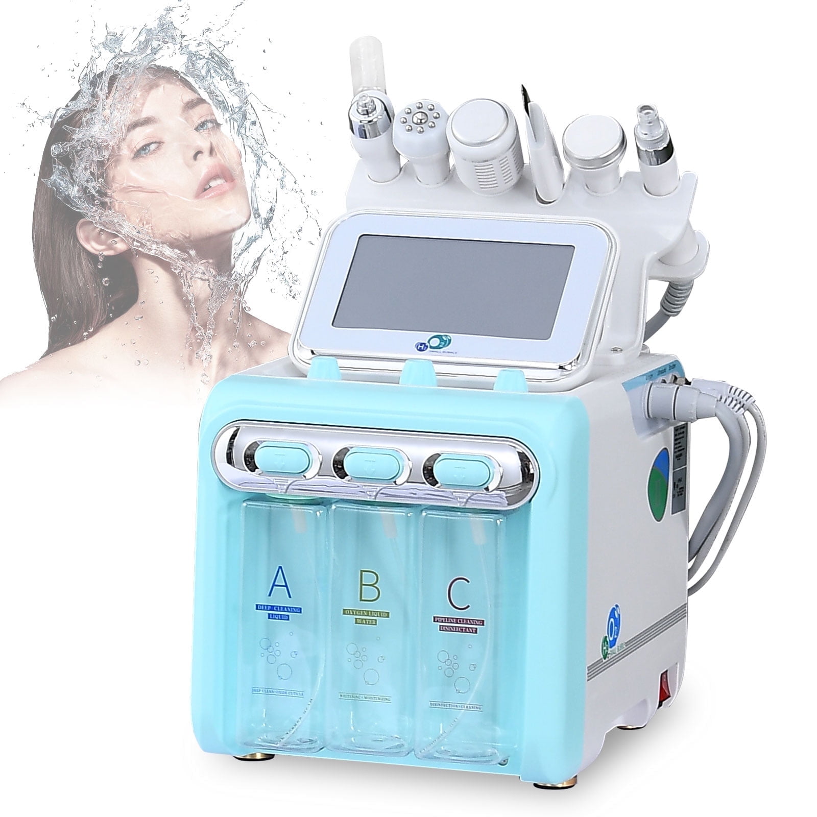 Hydrogen-Oxygen Facial Machine – 6 in 1 Multifunctional Hydra Face Care ...