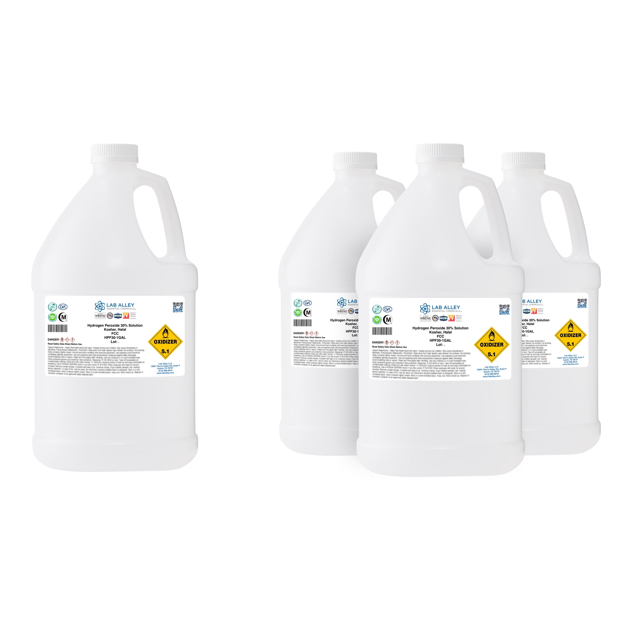 Food Grade Hydrogen Peroxide 30% Solution, 1 Gallon Bulk - Walmart ...