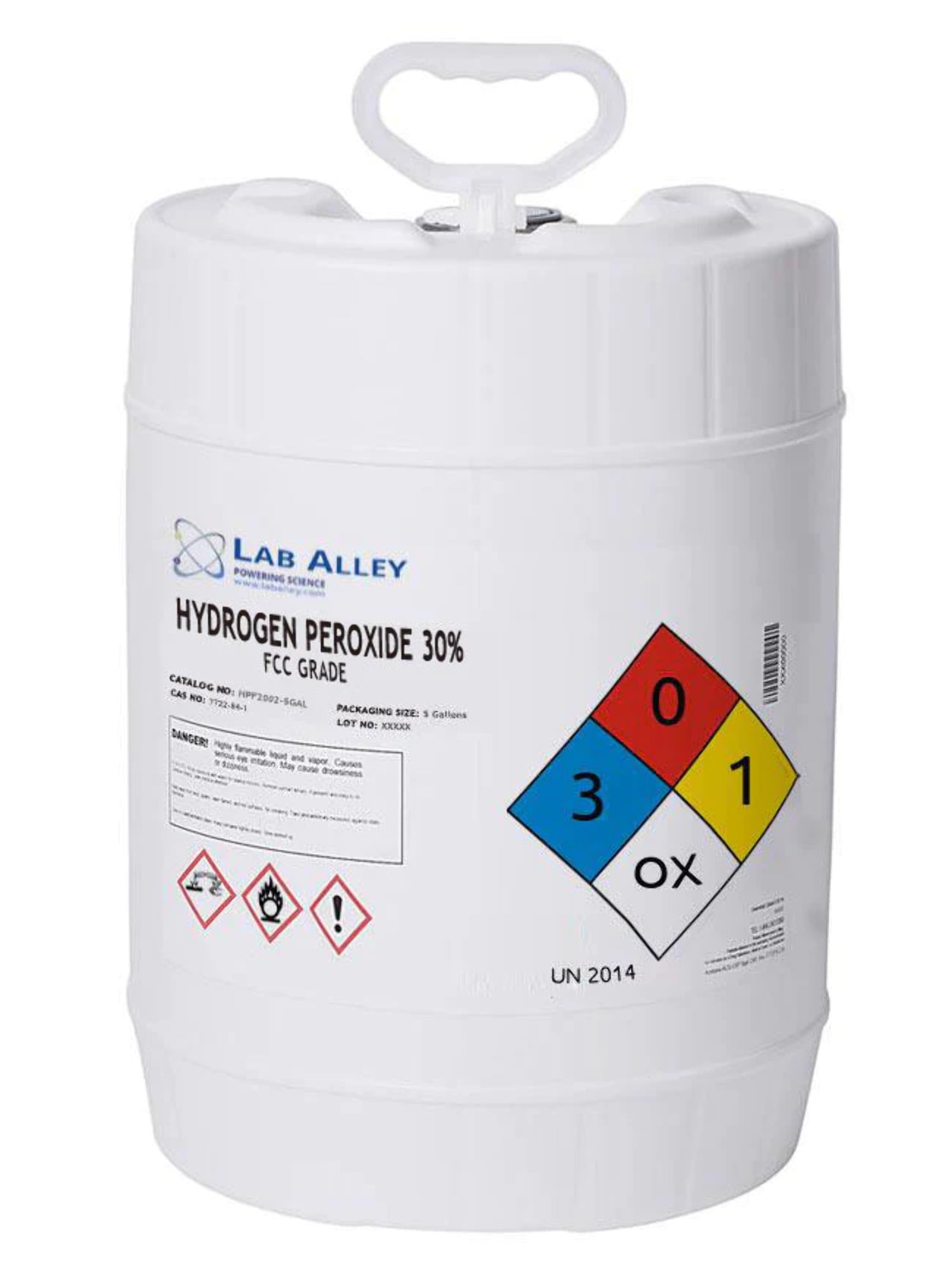 Hydrogen Peroxide 30% Solution, Food Grade 5GAL - Walmart.com