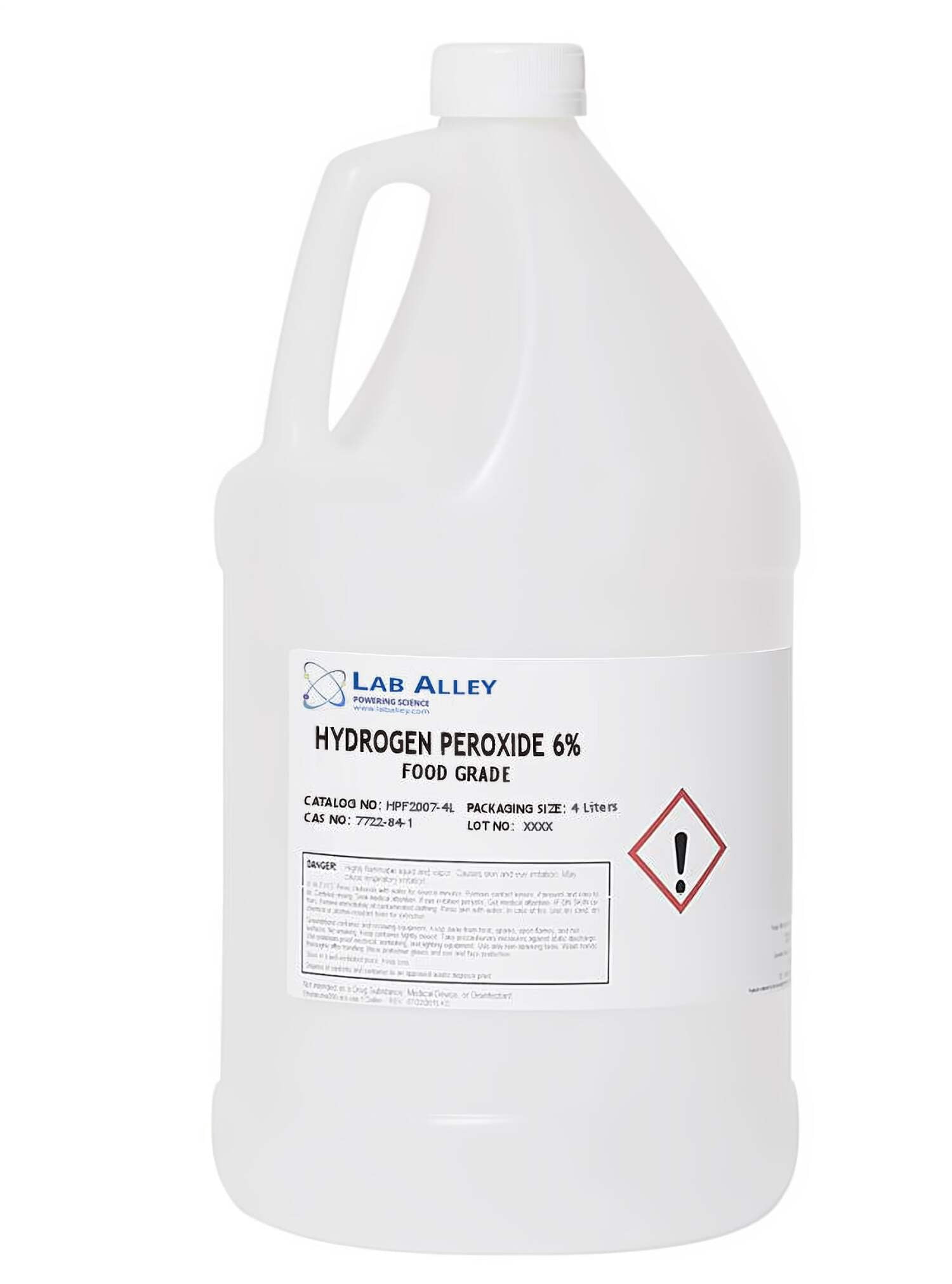 Hydrogen Peroxide 6% Solution, Food Grade, From Kosher 4L - Walmart.com