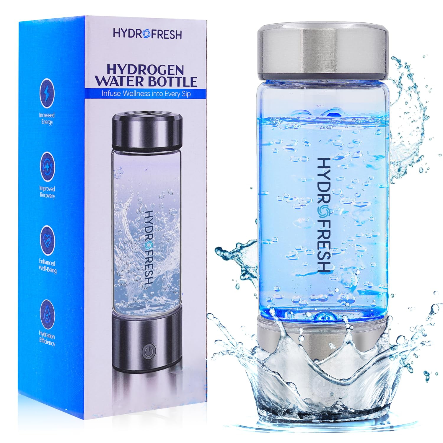 Hydrogen Water Bottle, 14Oz - Portable Ionizer and Molecular Generator ...