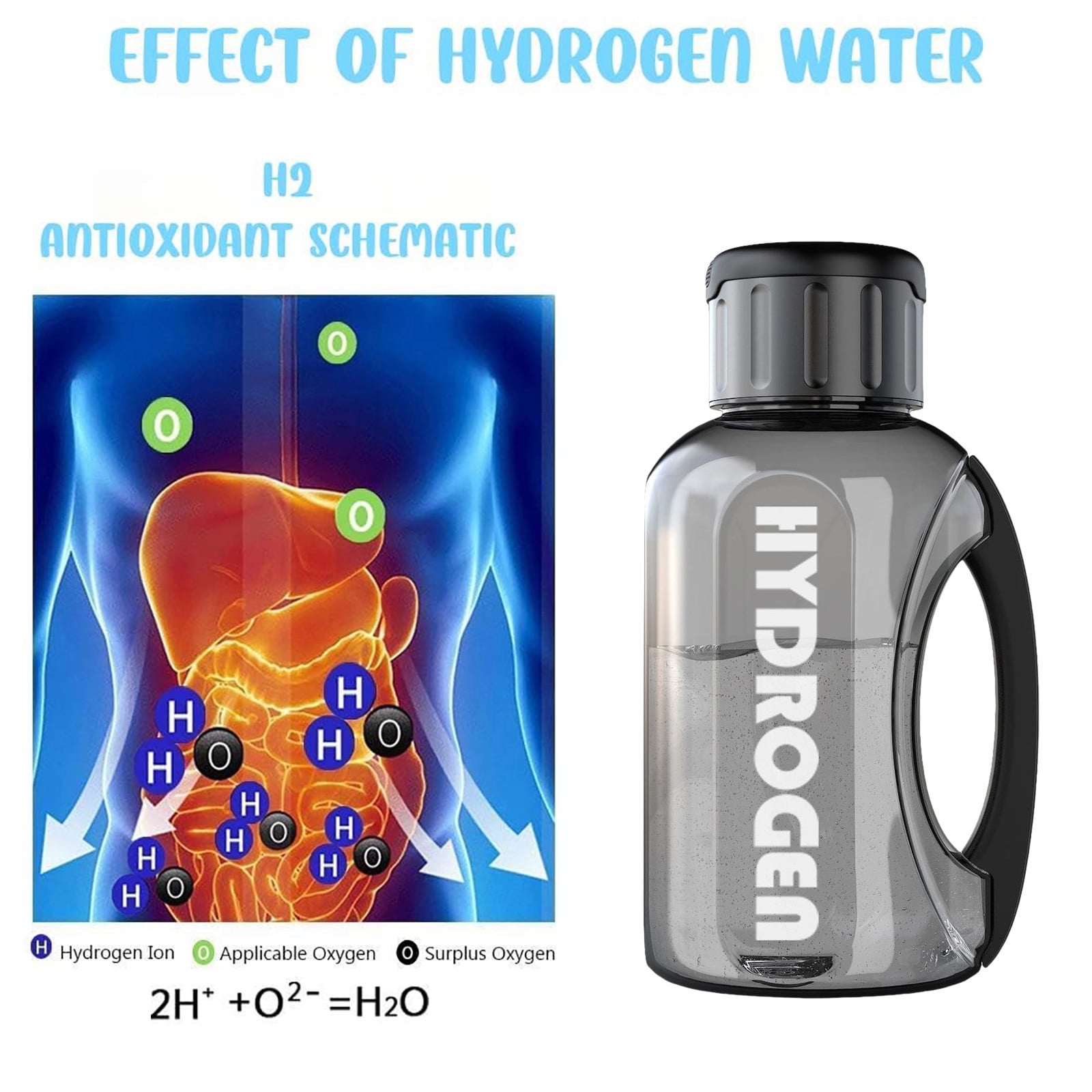 Hydrogen Water Bottle,50oz/1.5L Hydrogen Water Generator,Rechargeable ...