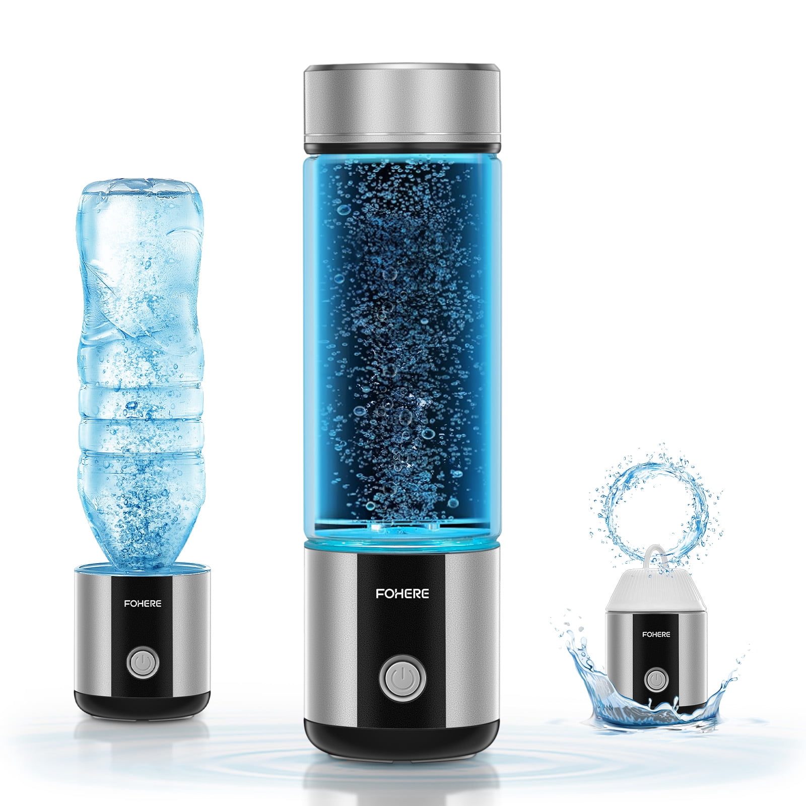 Hydrogen Water Bottle Generator, Up to 6000 PPB Glass Portable Hydrogen ...