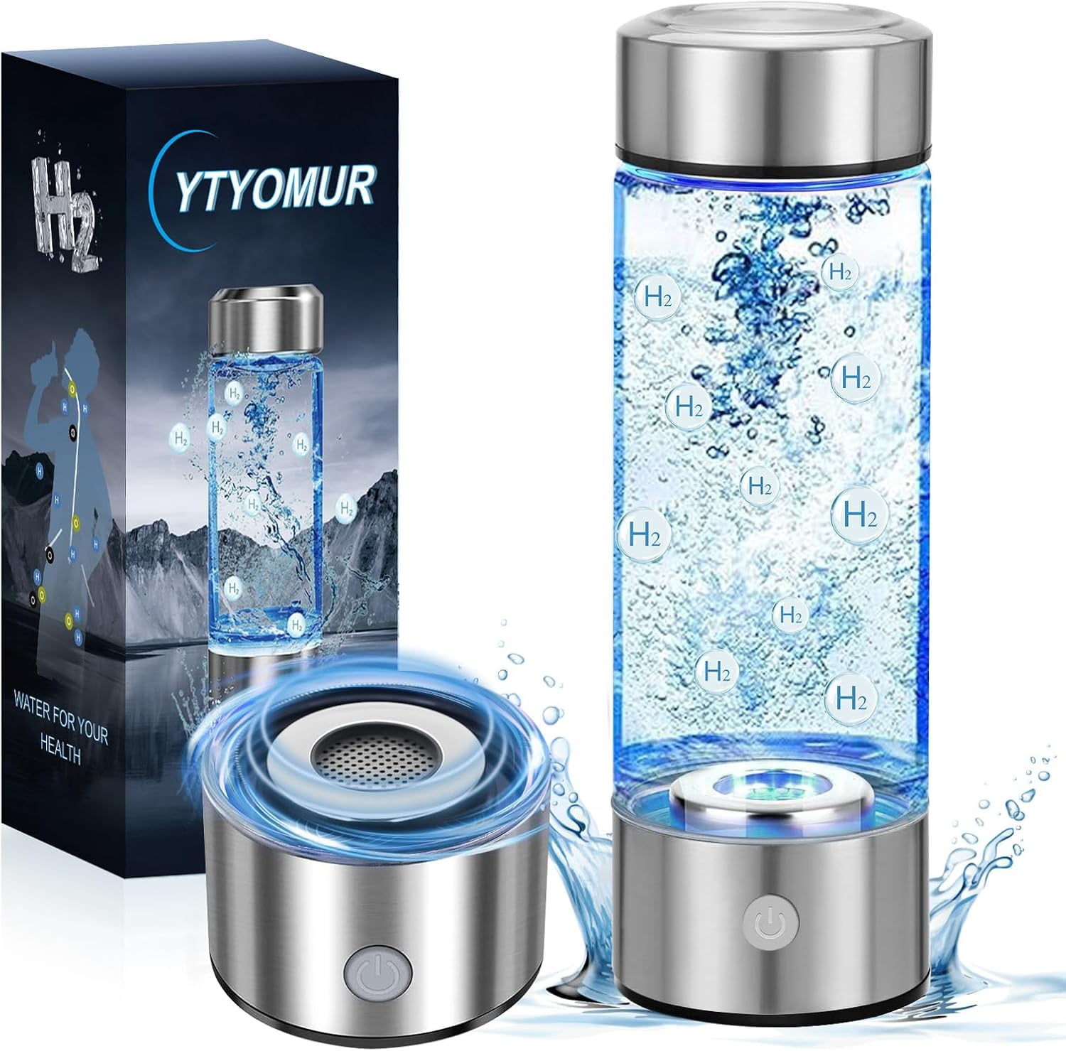 Hydrogen Water Bottle, Hydrogen-Rich Water Generator Bottles -Upgraded SPE/PEM Technology ...