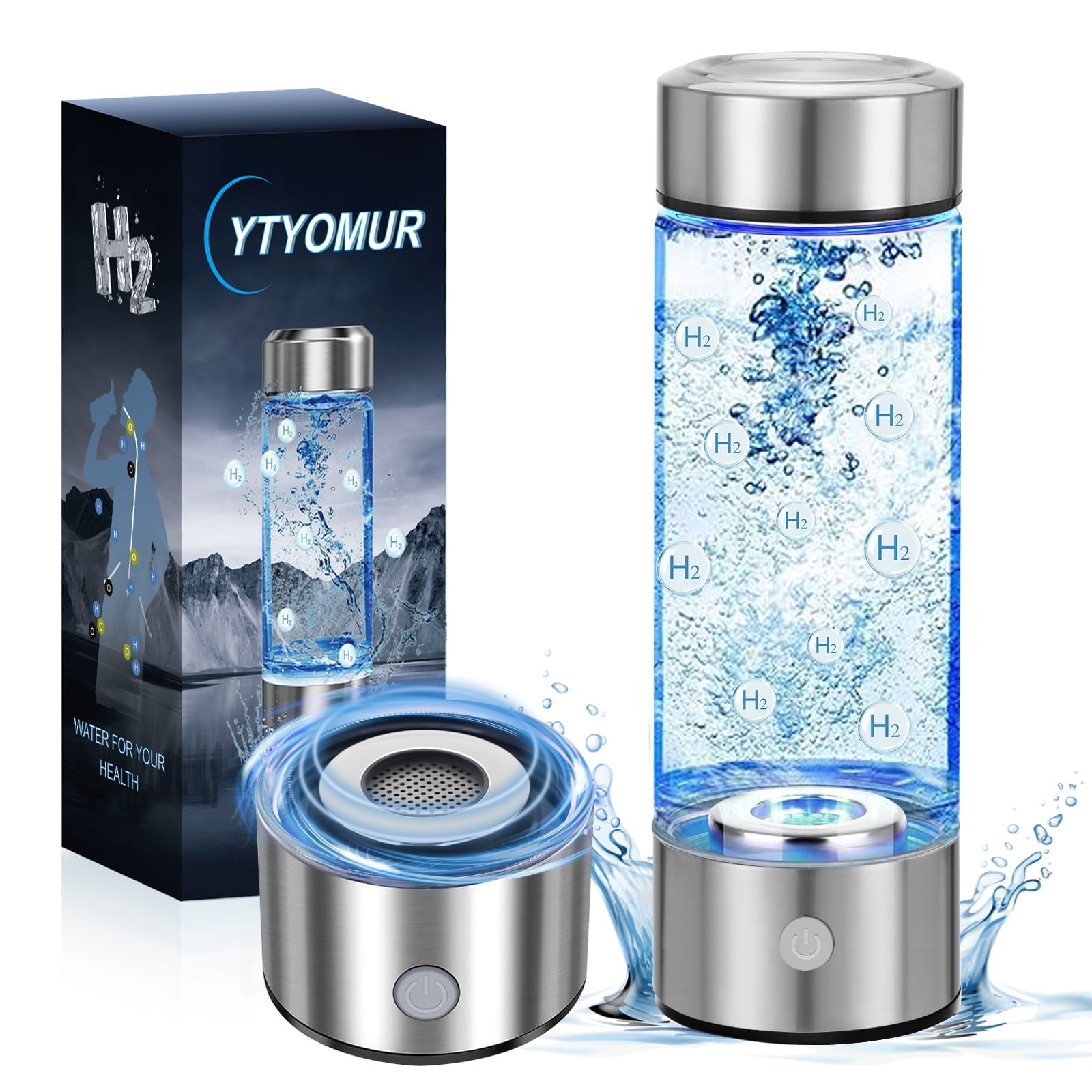 Hydrogen Water Bottle - Portable Hydrogen-Rich Water Generator with SPE ...