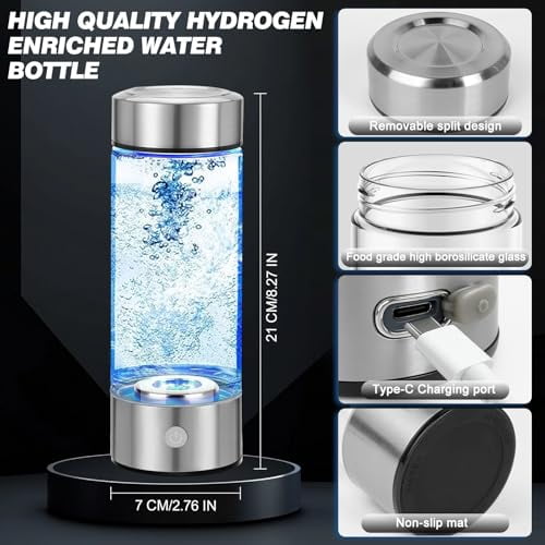 Hydrogen Water Bottle, Hydrogen-Rich Water Generator Bottles -Upgraded ...