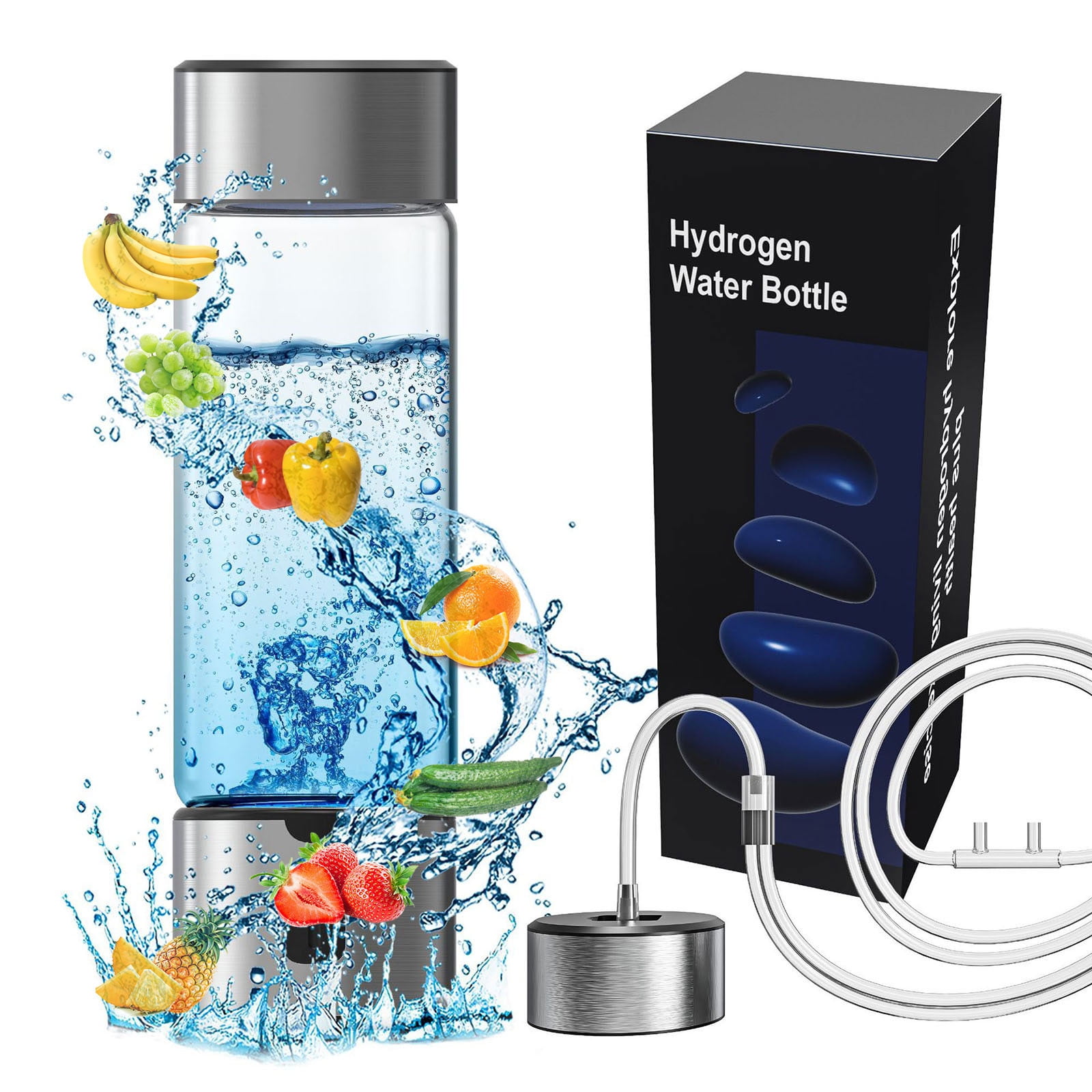 Hydrogen Water Bottle,Hydrogen Water Bottle Generator,460Ml Portable Hydrogen Water Ionizer ...