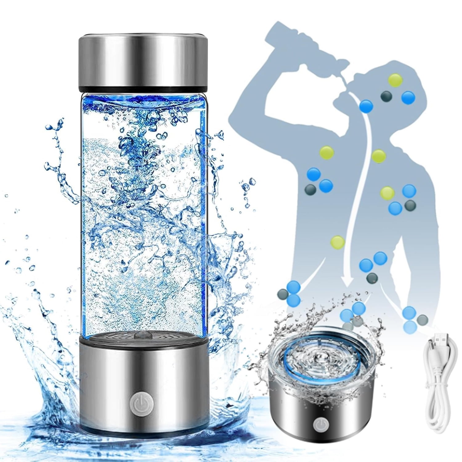 Hydrogen Water Bottle with PEM SPE Technology - Essentials 2024 for Men Women - Rechargeable ...