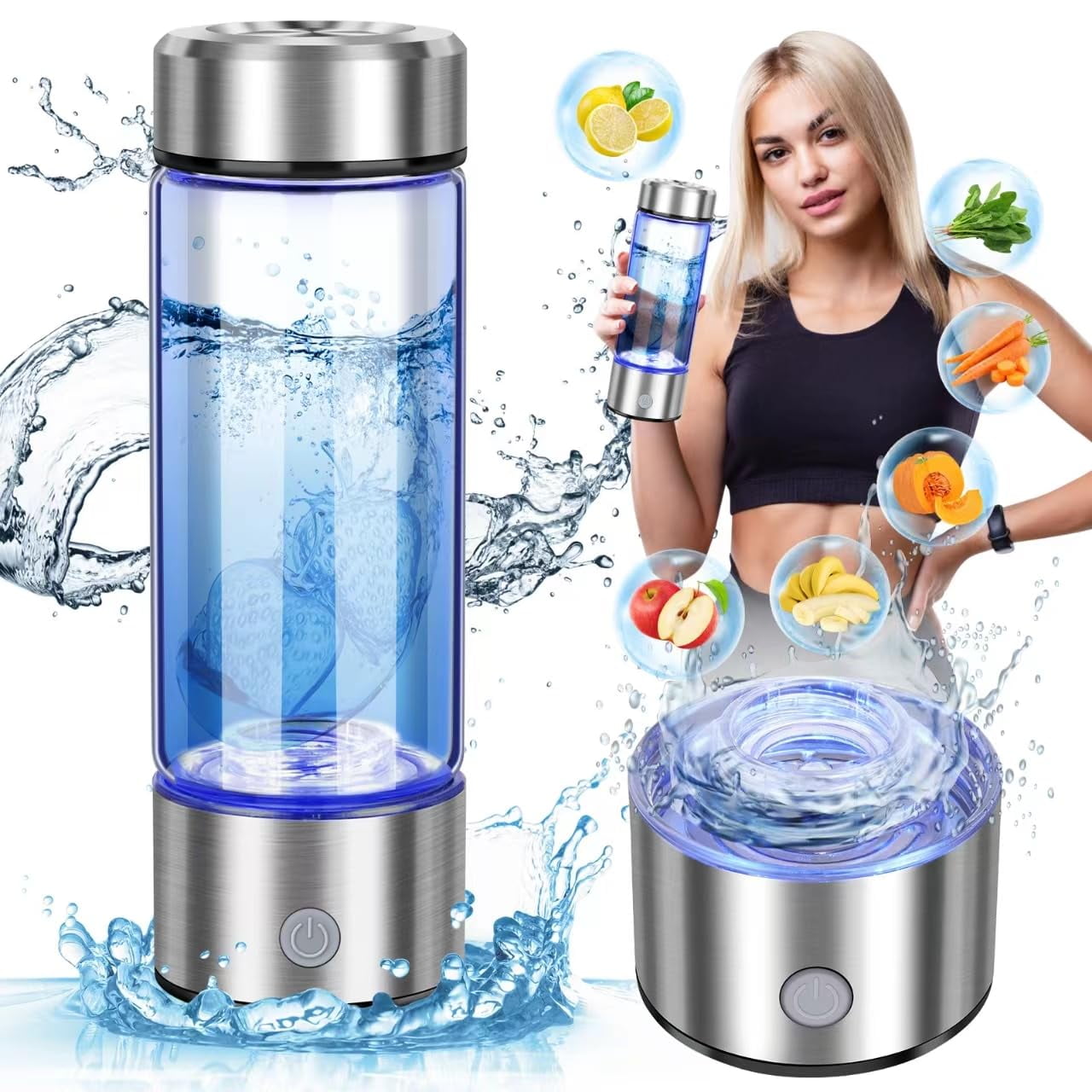 Hydrogen Water Bottle, Portable Hydrogen Water Generator, 420ml ...