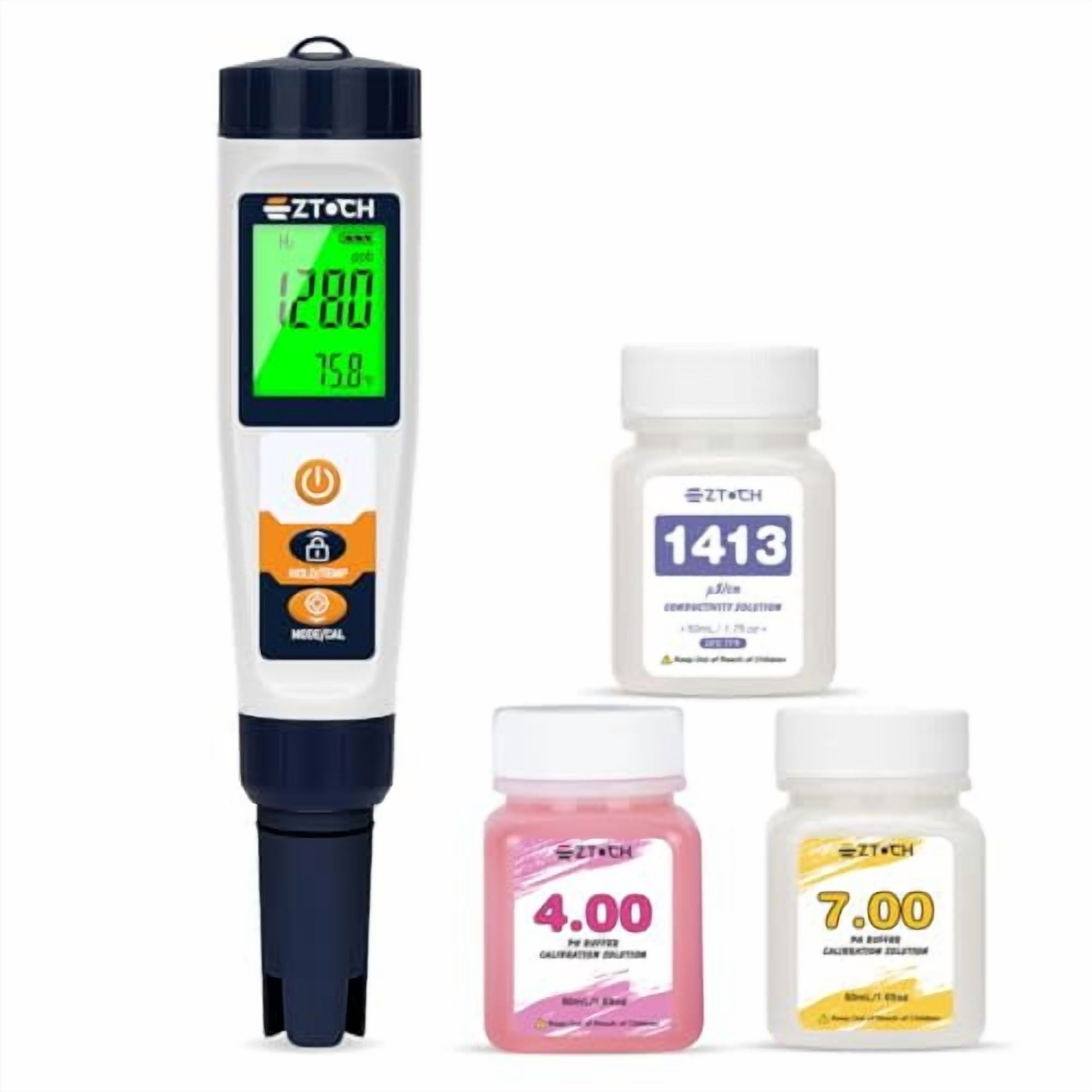Hydrogen Water Tester pH H2 ORP Meter, Hydroponic pH TDS EC Meter, 6 in ...