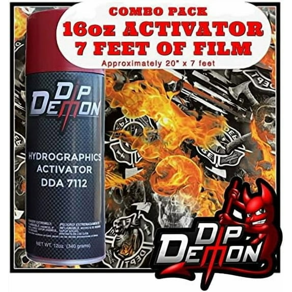 Hydrographic Film Activator Combo Kit Firefighter Skeleton Skulls Hydro ...