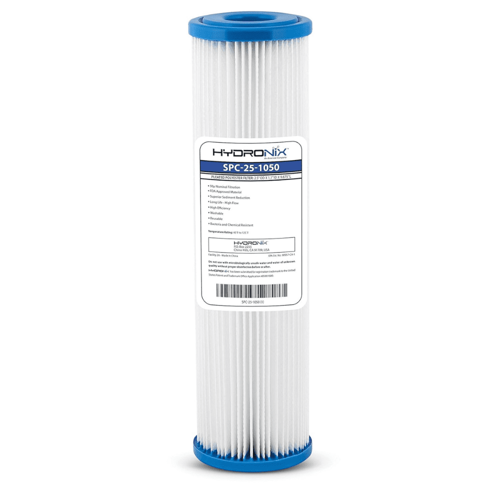 Hydronix SPC-25-1050 50 Micron Pleated Polyester Sediment Filter | 2.5 ...