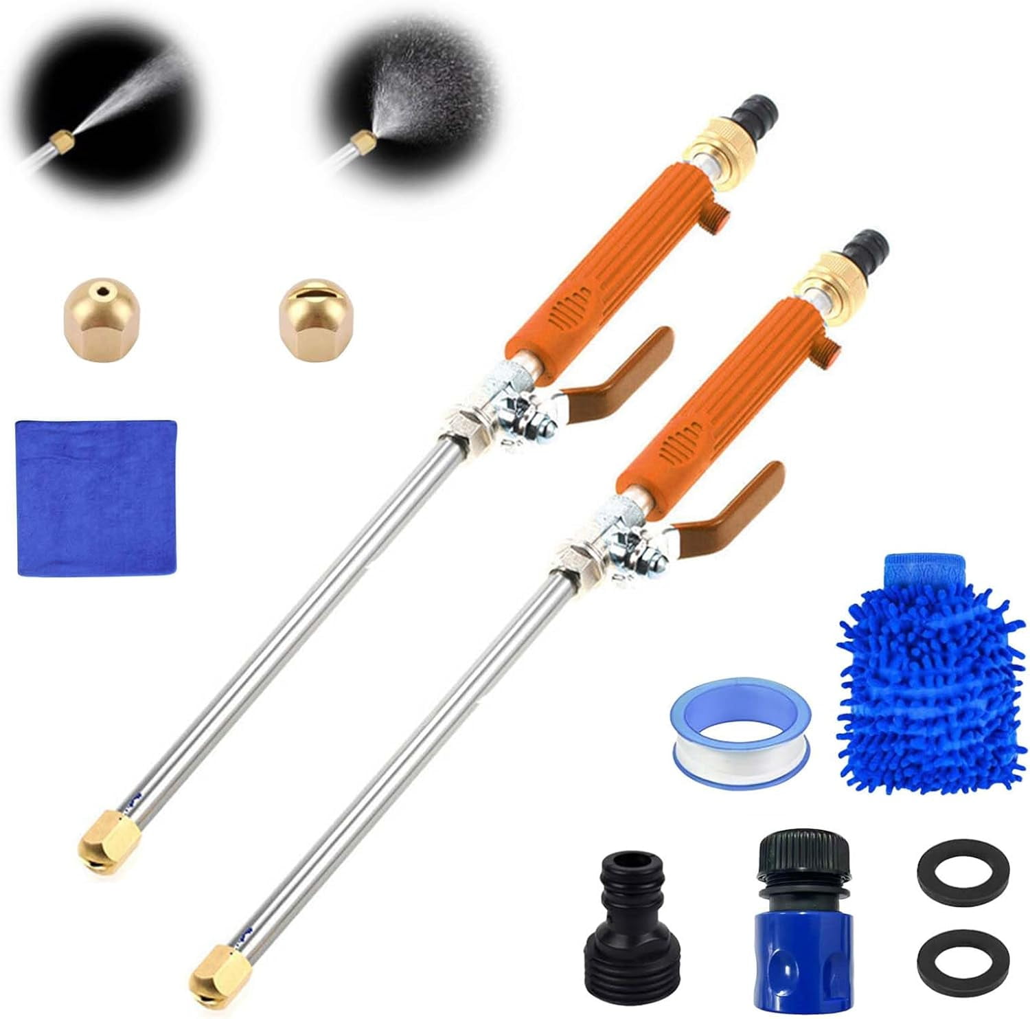 Hydronozzle 2-in-1 Portable Power Washing Nozzle, High Pressure Hose ...