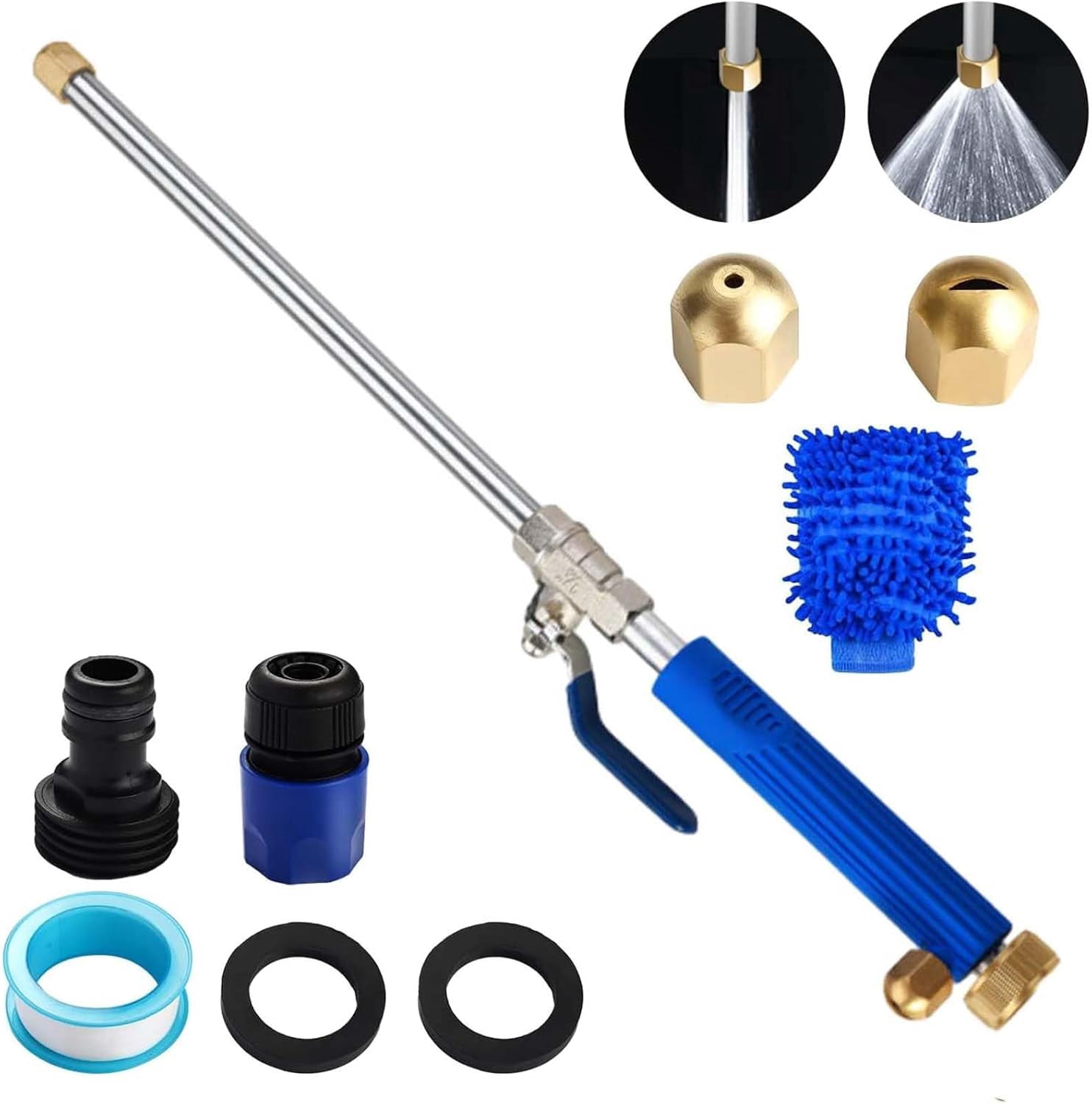 Hydronozzle Power Nozzle, Hydro Nozzle 3000 psi for Water Hose, 2-In-1 ...