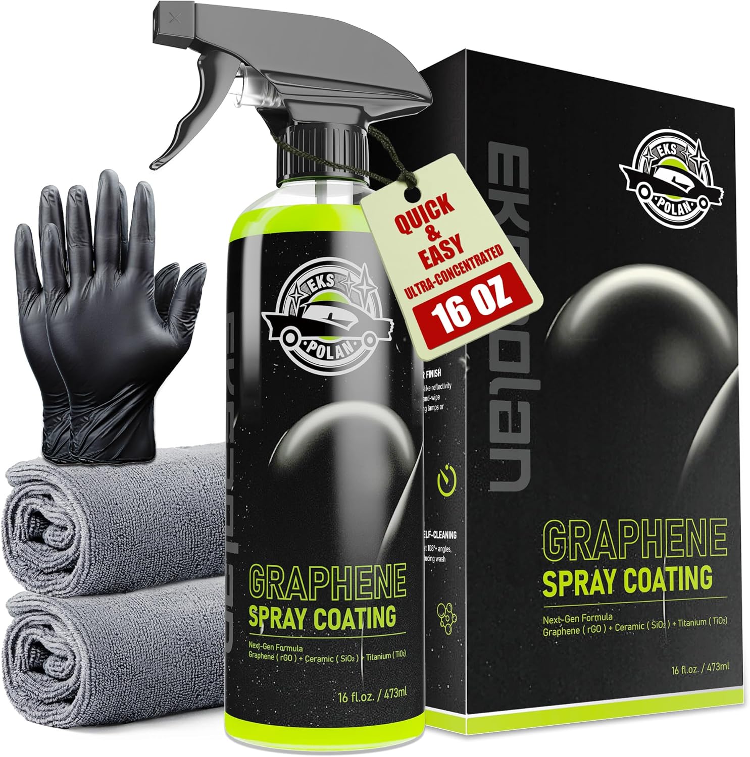 Hydrophobic Graphene Ceramic Spray Coating (16.9 Oz.) - UV Ceramic Wax ...