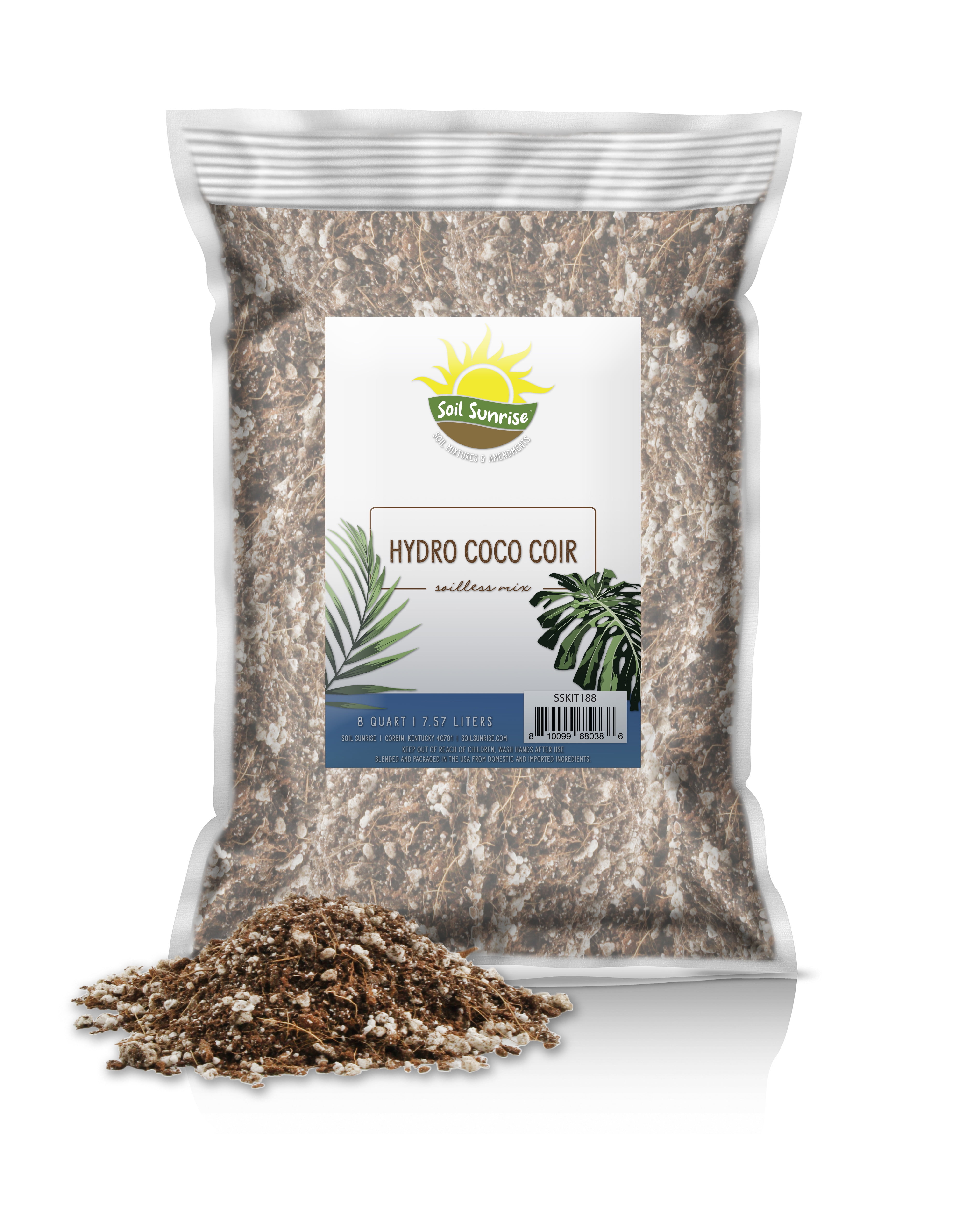 Hydroponic Coco Coir Soilless Mix (8 Quarts) with Perlite, Mycorrhizae ...