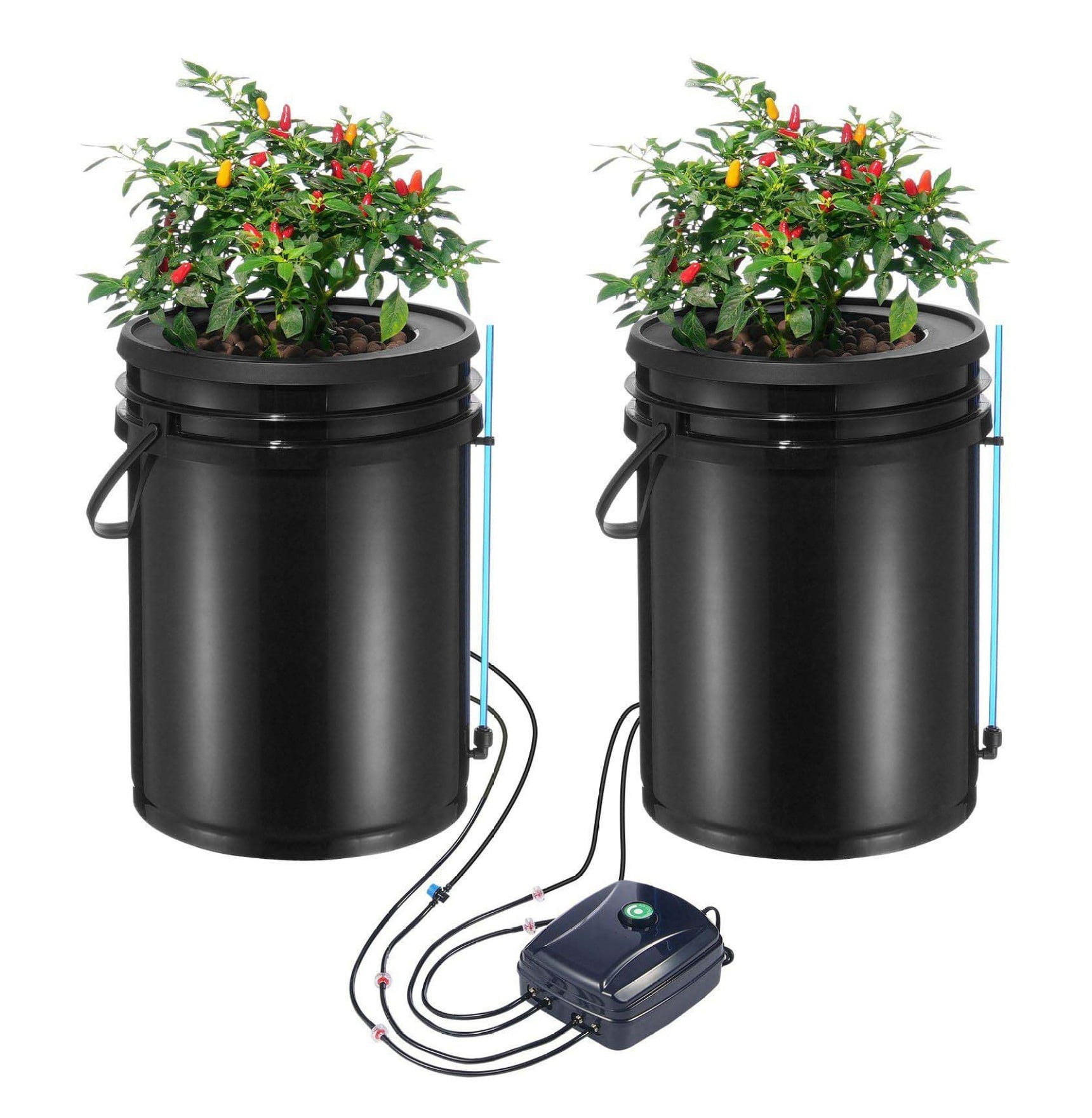 Hydroponic Grow System DWC, 2 Buckets Deep Water Culture Kit with Air ...