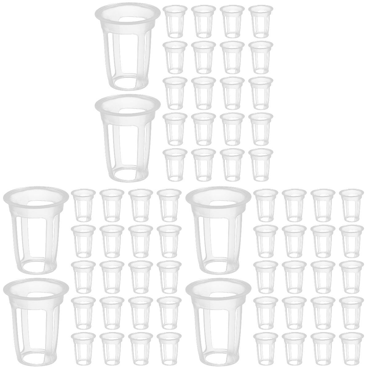 FENGGUIQU 300-Pack Round Hydroponic Root Growth Pots, Transparent ...