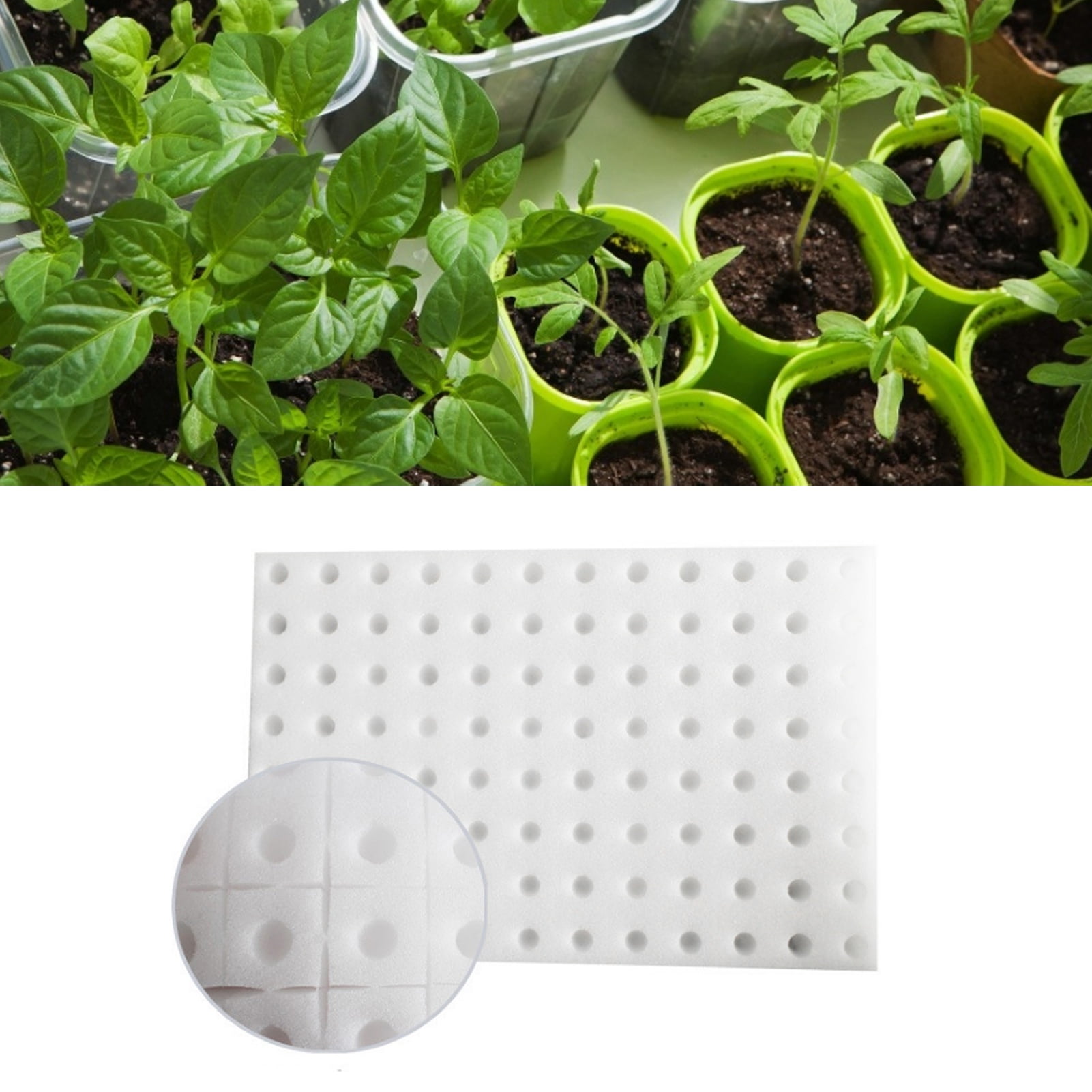 Hydroponic Nursery Sponge For Soilless Cultivation 96Pcs White Seedling ...