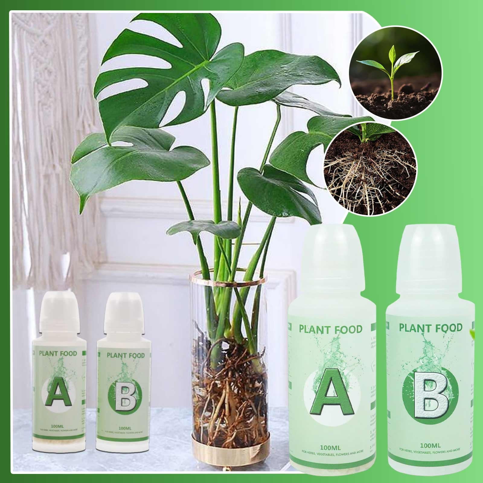 Hydroponic Nutrients, 100ML Hydroponic Plant Nutrients A and B ...
