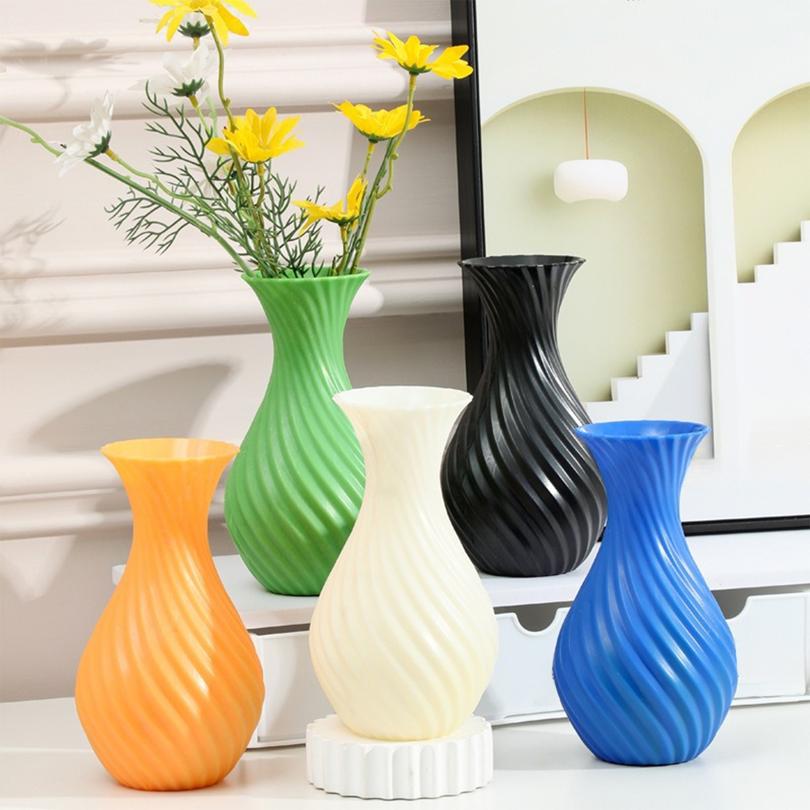 Hydroponic Vase Imitation Ceramic Plastic Flower Arrangement Container ...
