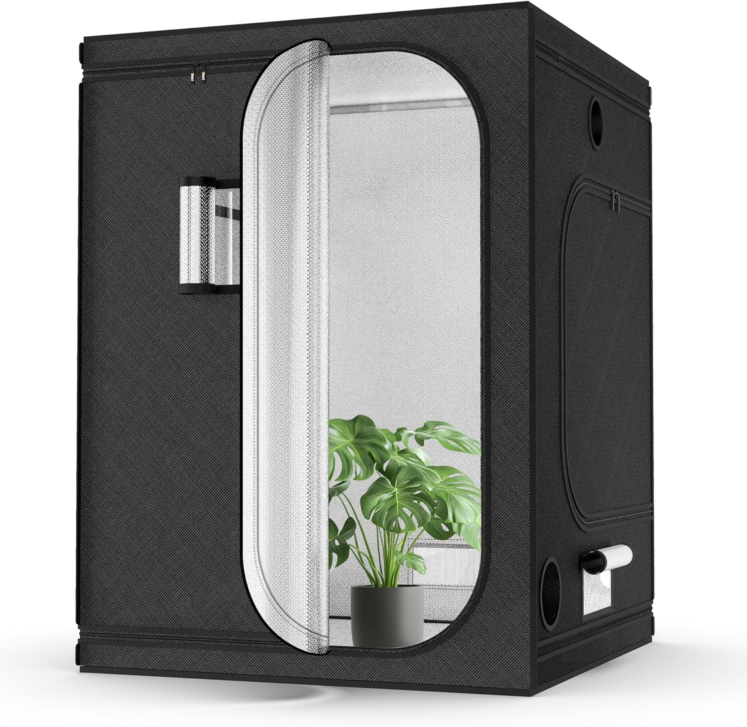 Hydroponic water-resistant grow tent with floor tray and tool bag for ...