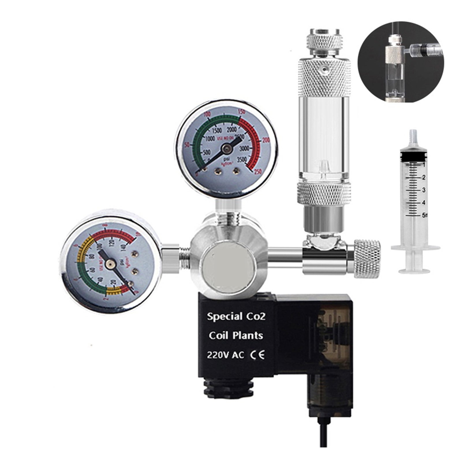 Hydroponics CO2 Regulator Emitter System With Solenoid Valve Flowmeter ...